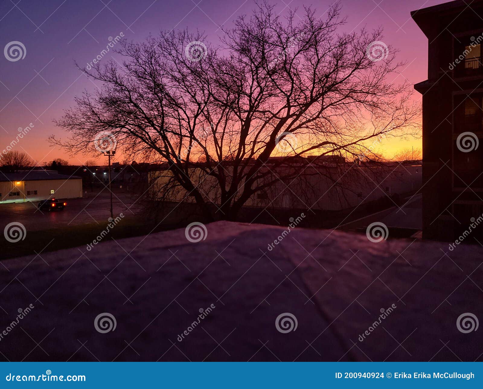 Atardecer rosa morado foto de archivo. Imagen de noche - 200940924