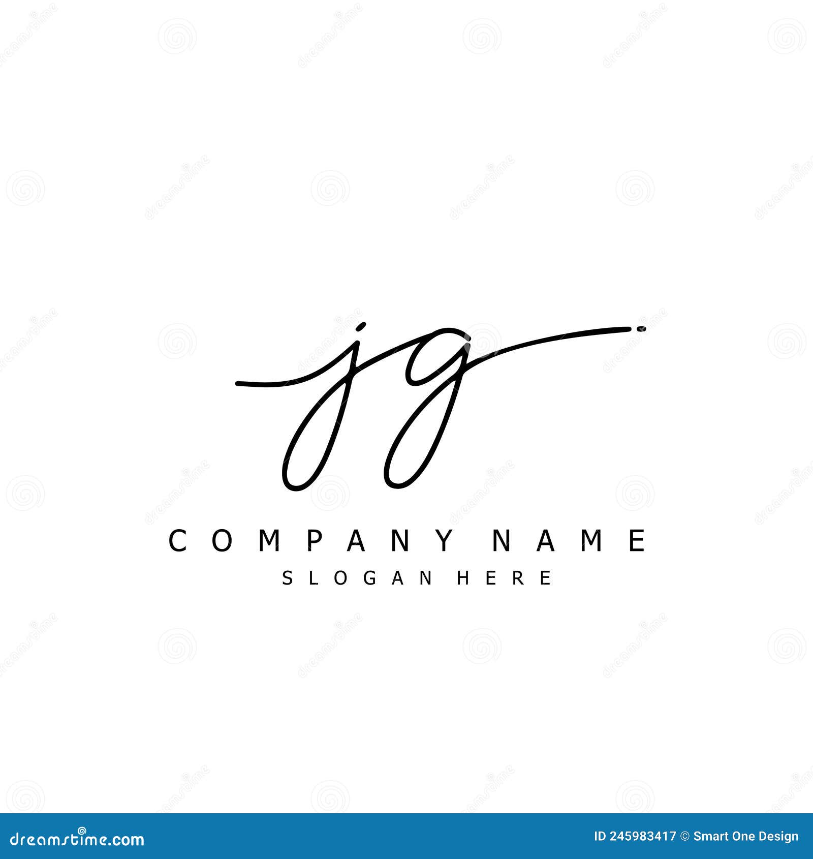 Letter JG Handwritten Signature Logo Stock Vector - Illustration of ...