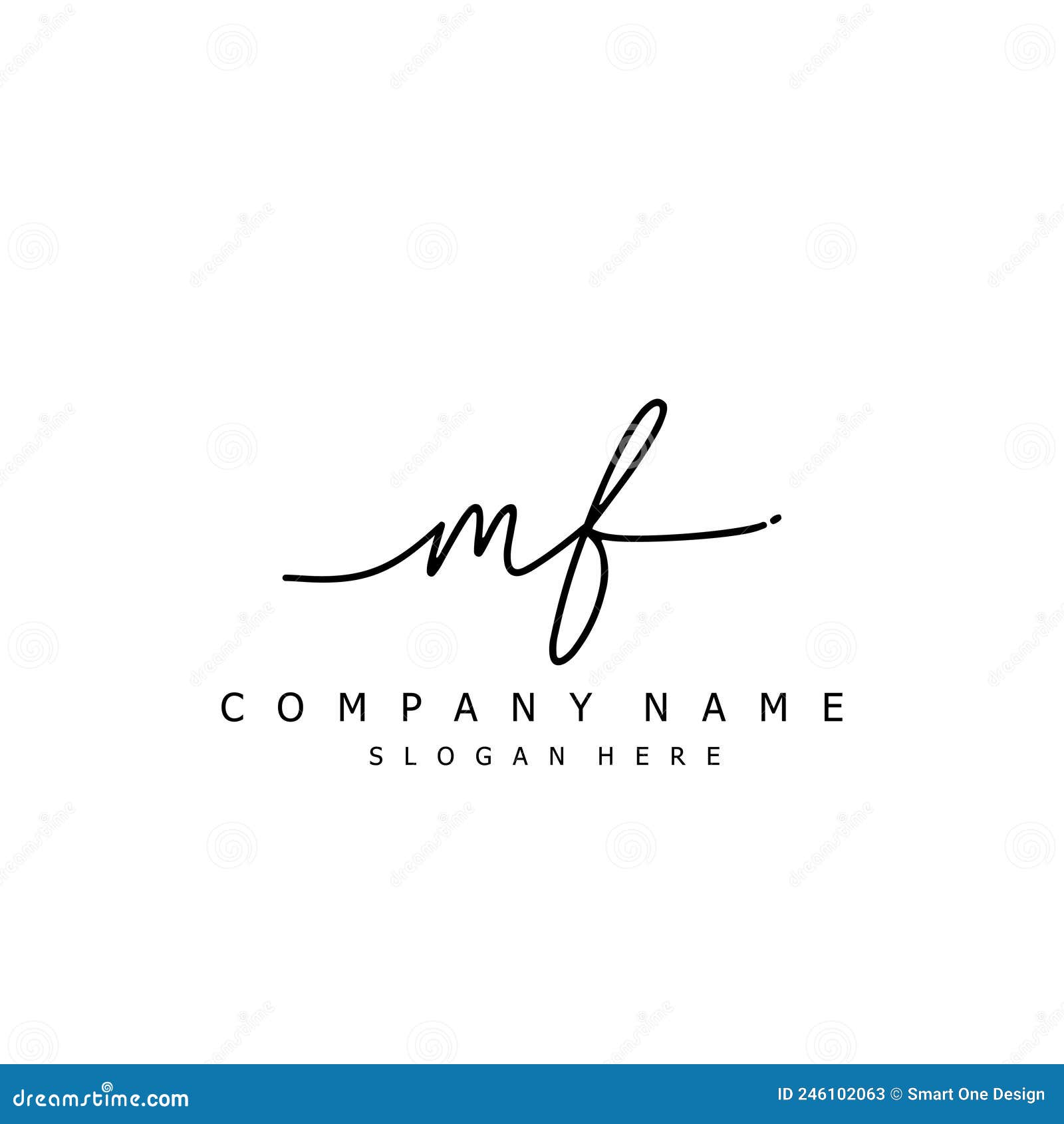 Letter MF Handwritten Signature Logo Stock Vector - Illustration of ...