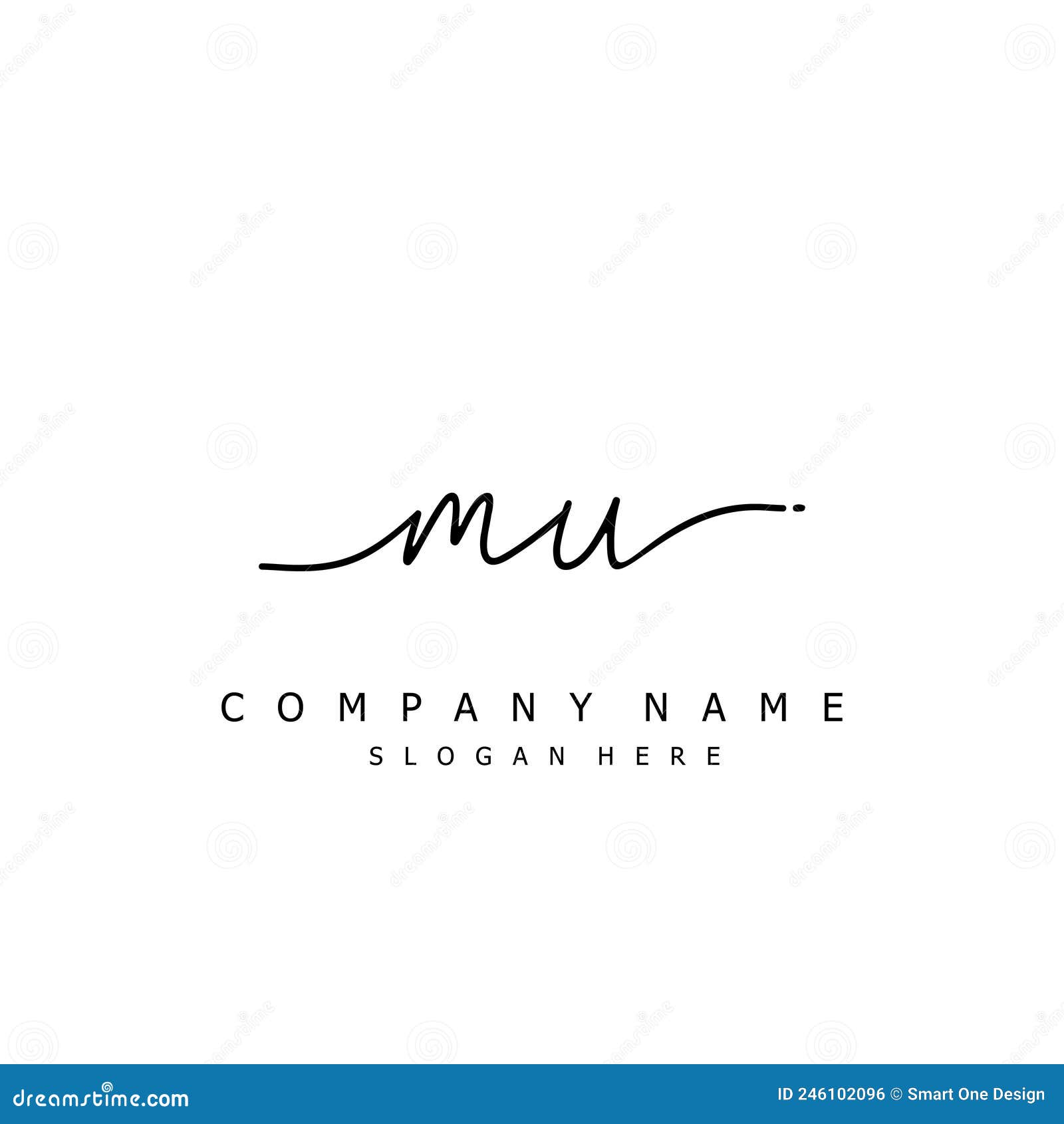 Letter MU Handwritten Signature Logo Stock Vector - Illustration of ...
