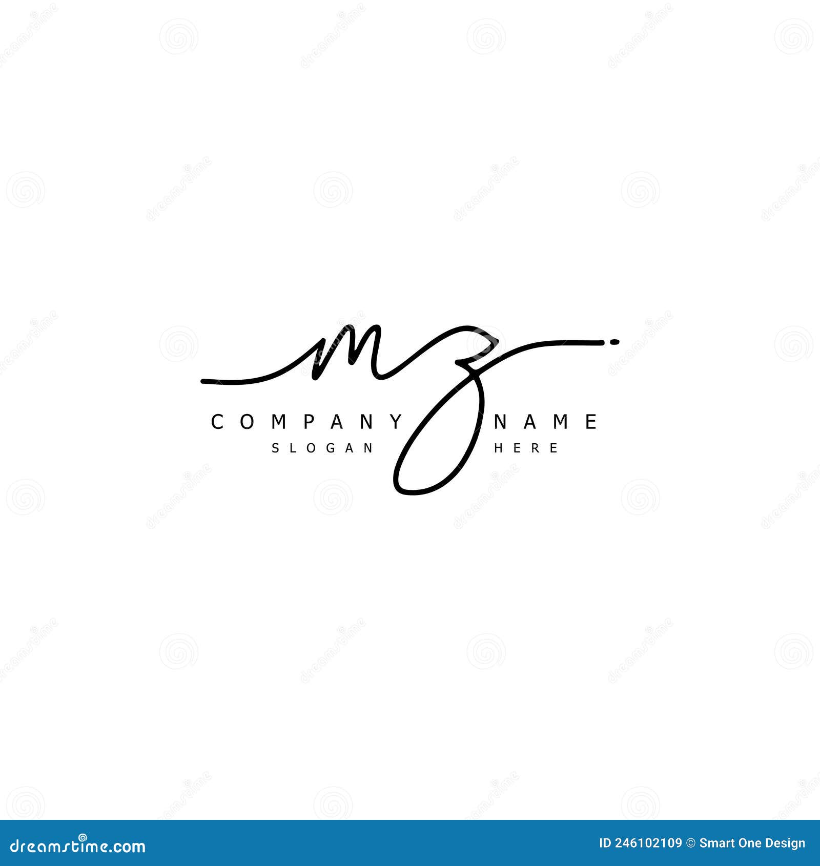 Letter MZ Handwritten Signature Logo Stock Vector - Illustration of ...