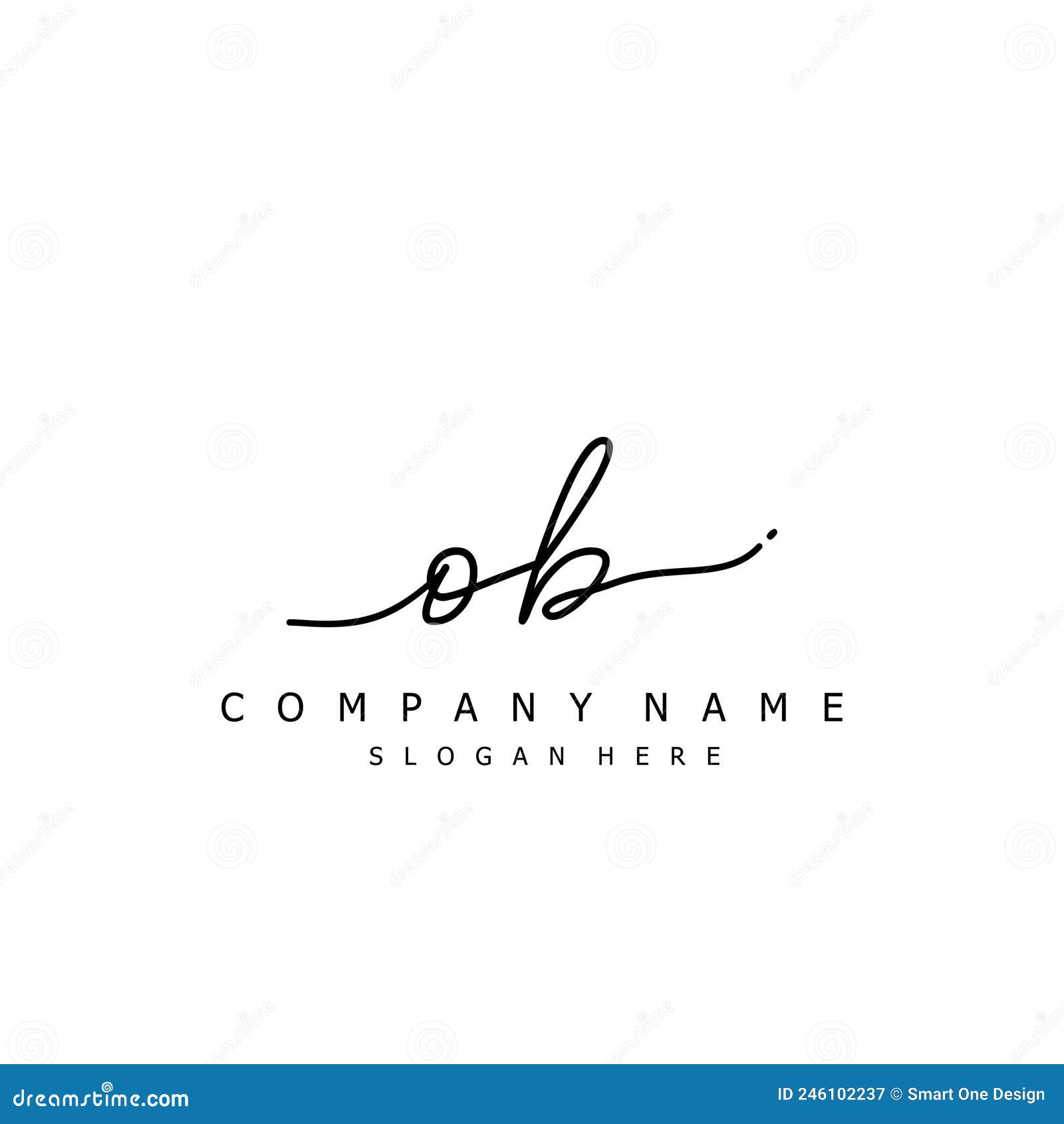 Letter OB Handwritten Signature Logo Stock Vector - Illustration of ...
