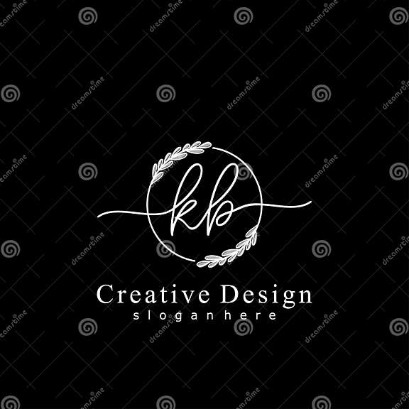 KB Initial Handwriting Logo Circle Template Vector Stock Vector ...