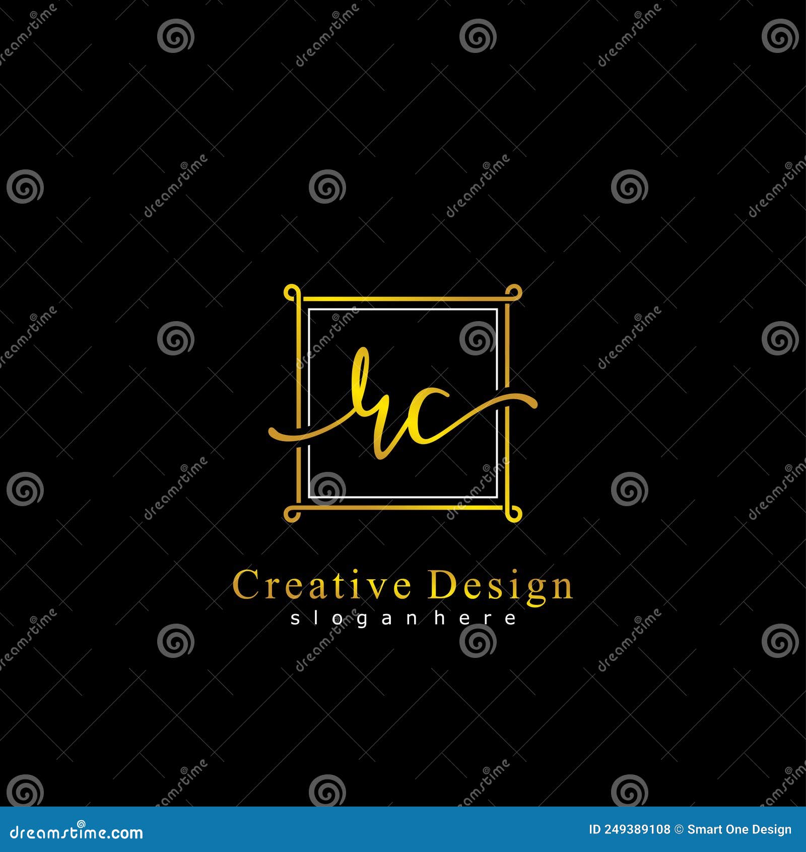 RC Initial Handwriting Logo Circle Template Vector Stock Vector ...