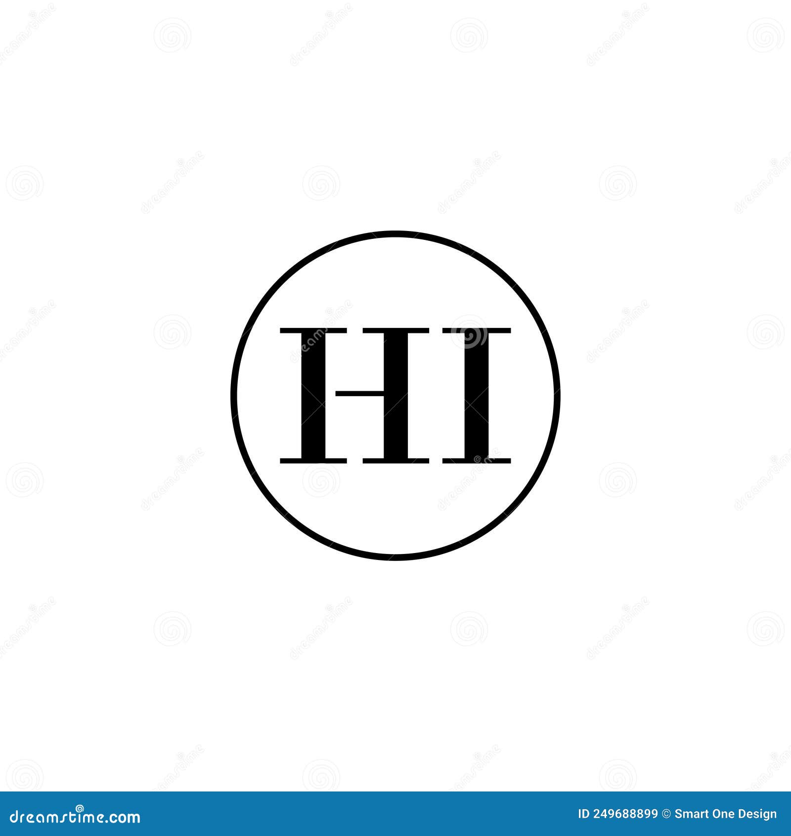 Initial Letter HI Monogram Logo Design Stock Vector - Illustration of ...