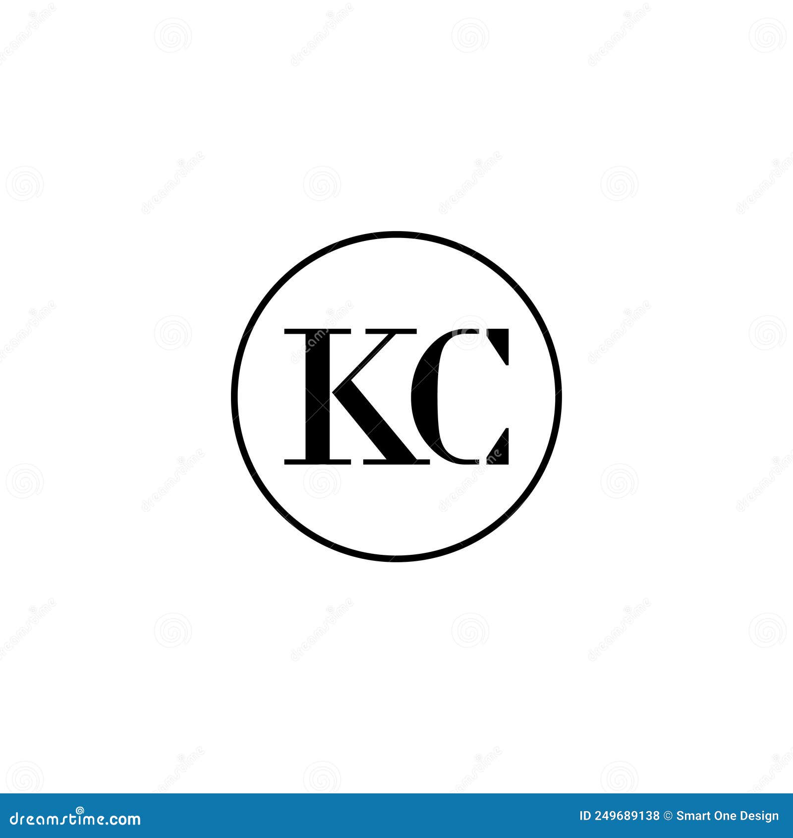 Initial Letter KC Monogram Logo Design Stock Vector - Illustration of ...