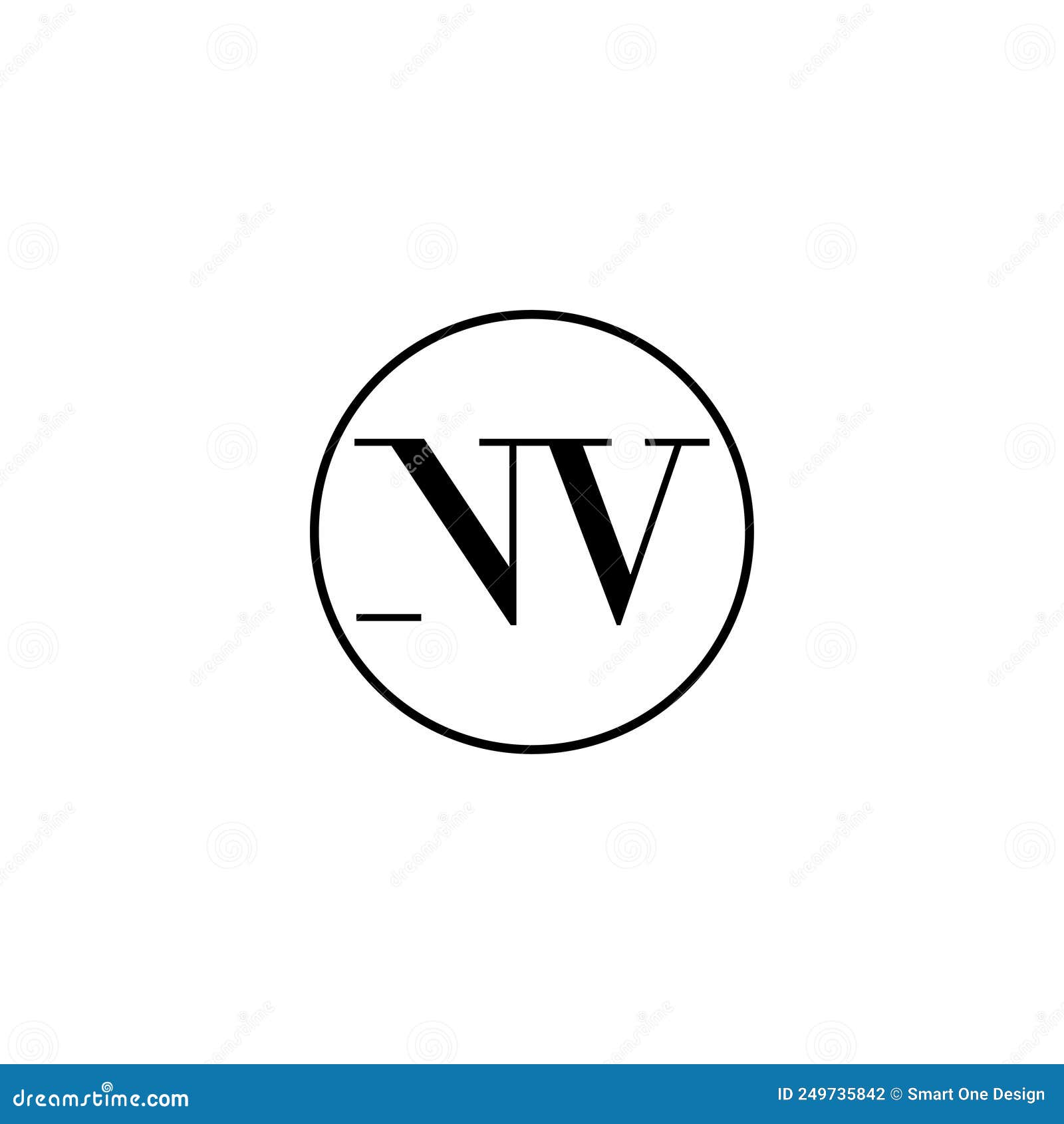 Initial Letter NV Monogram Logo Design Stock Vector - Illustration of ...
