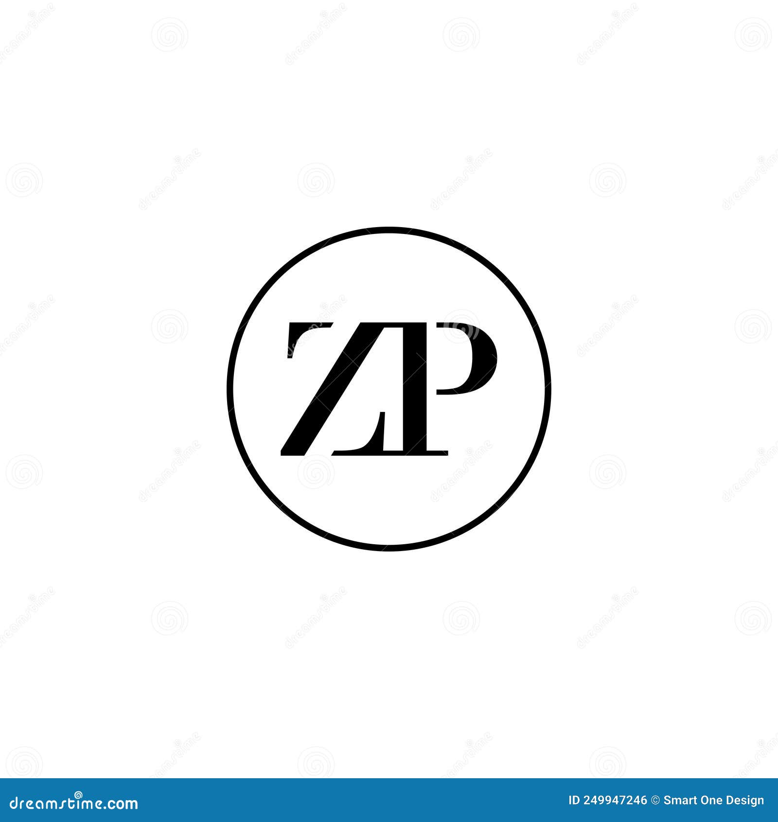 Initial Letter ZP Monogram Logo Design Stock Vector - Illustration of ...