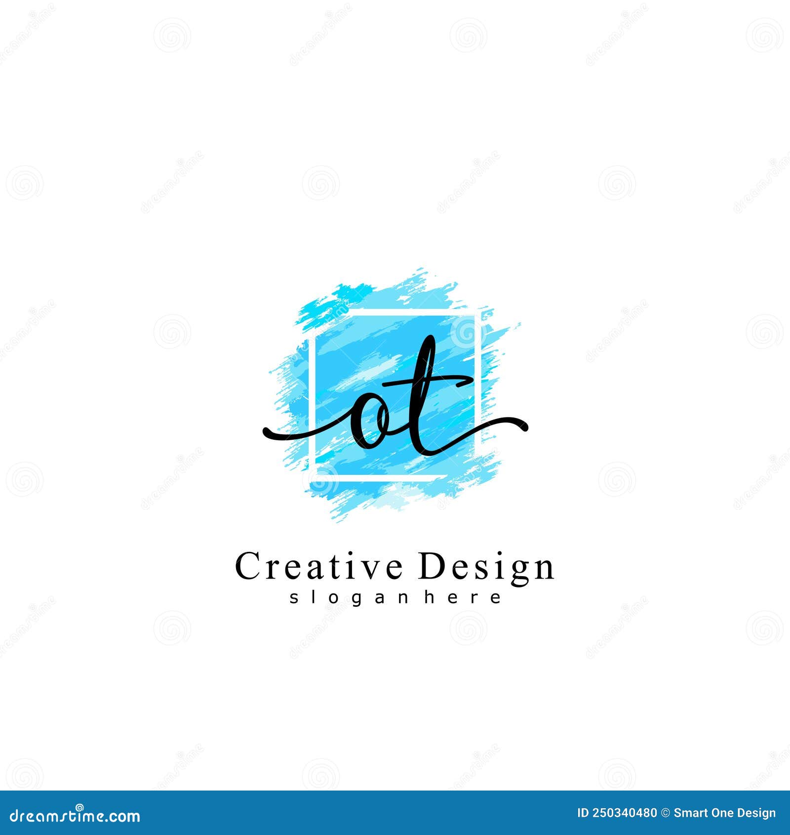 OT Initial Water Color Logo Template Vector Stock Vector - Illustration ...