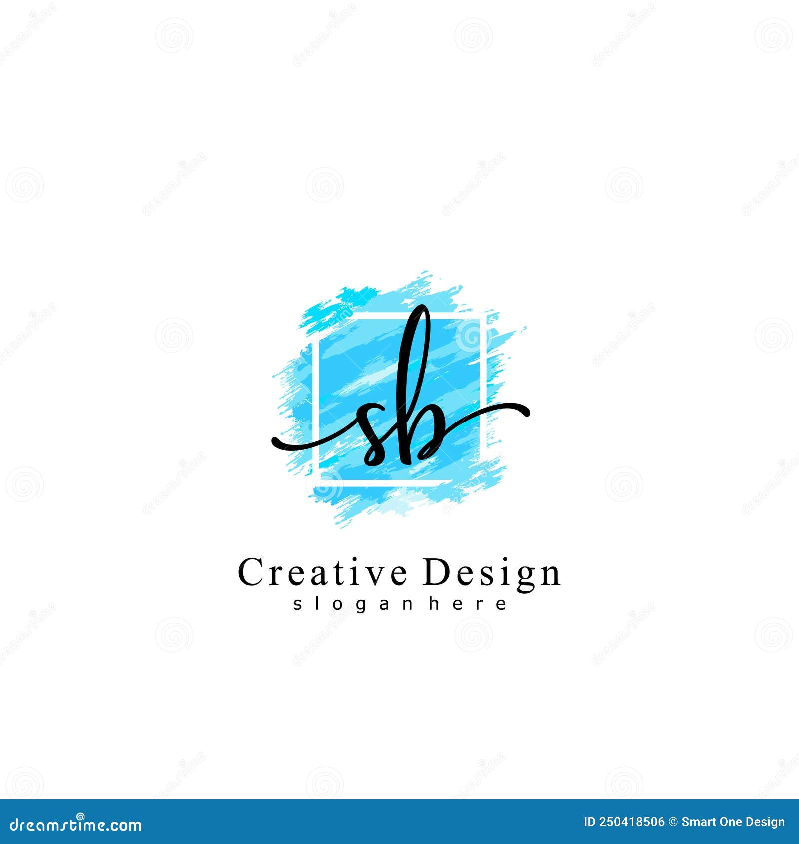 SB Initial Water Color Logo Template Vector Stock Vector - Illustration ...