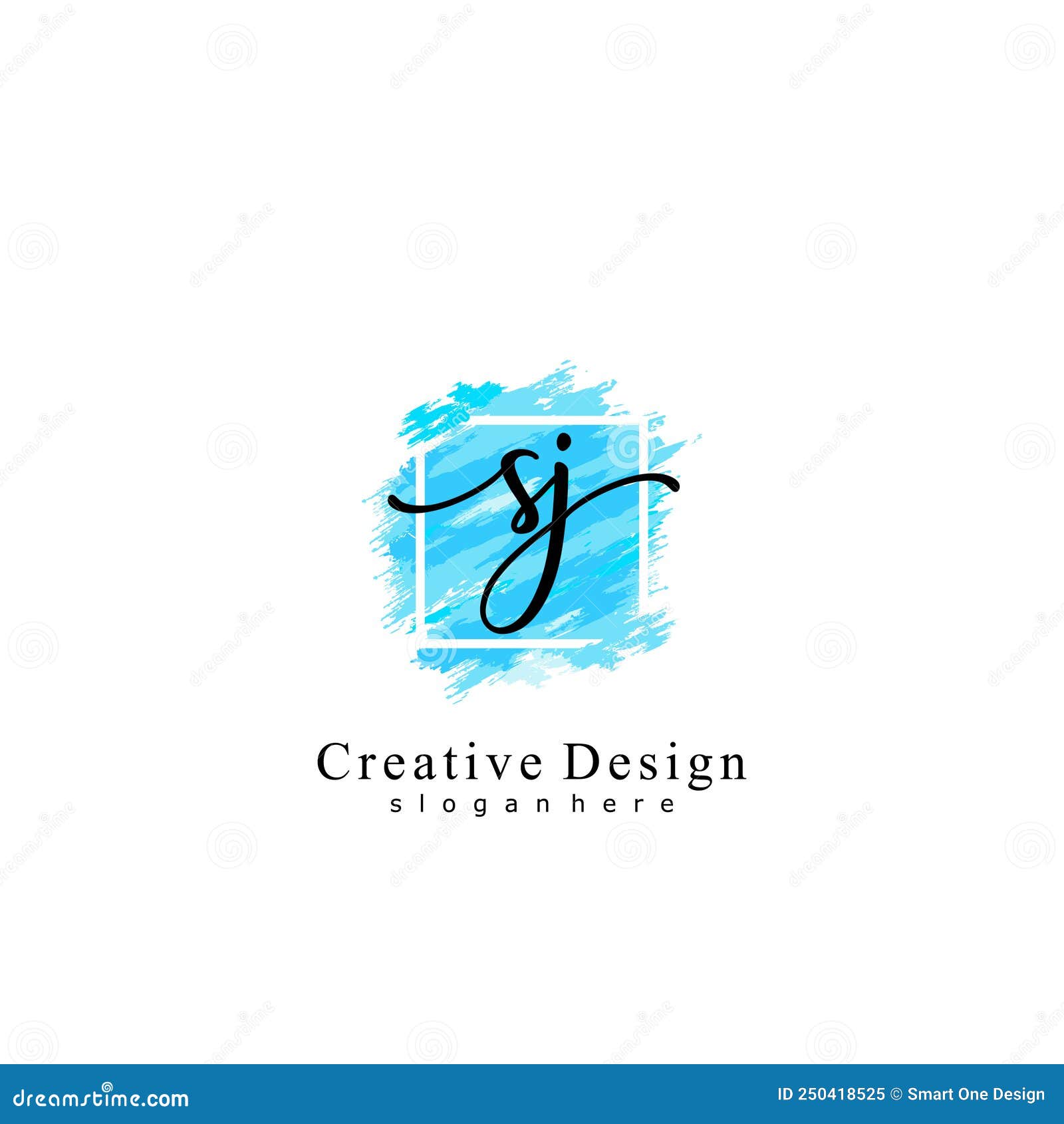 SJ Initial Water Color Logo Template Vector Stock Vector - Illustration ...
