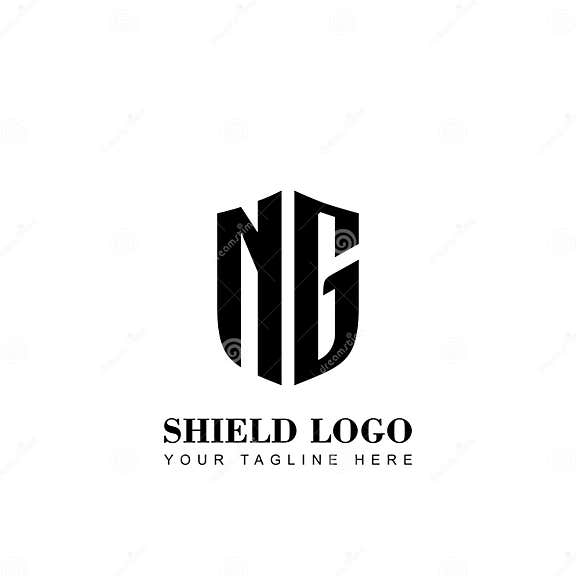 Initial NG Letter with Shield Style Logo Template Vector Stock Vector ...