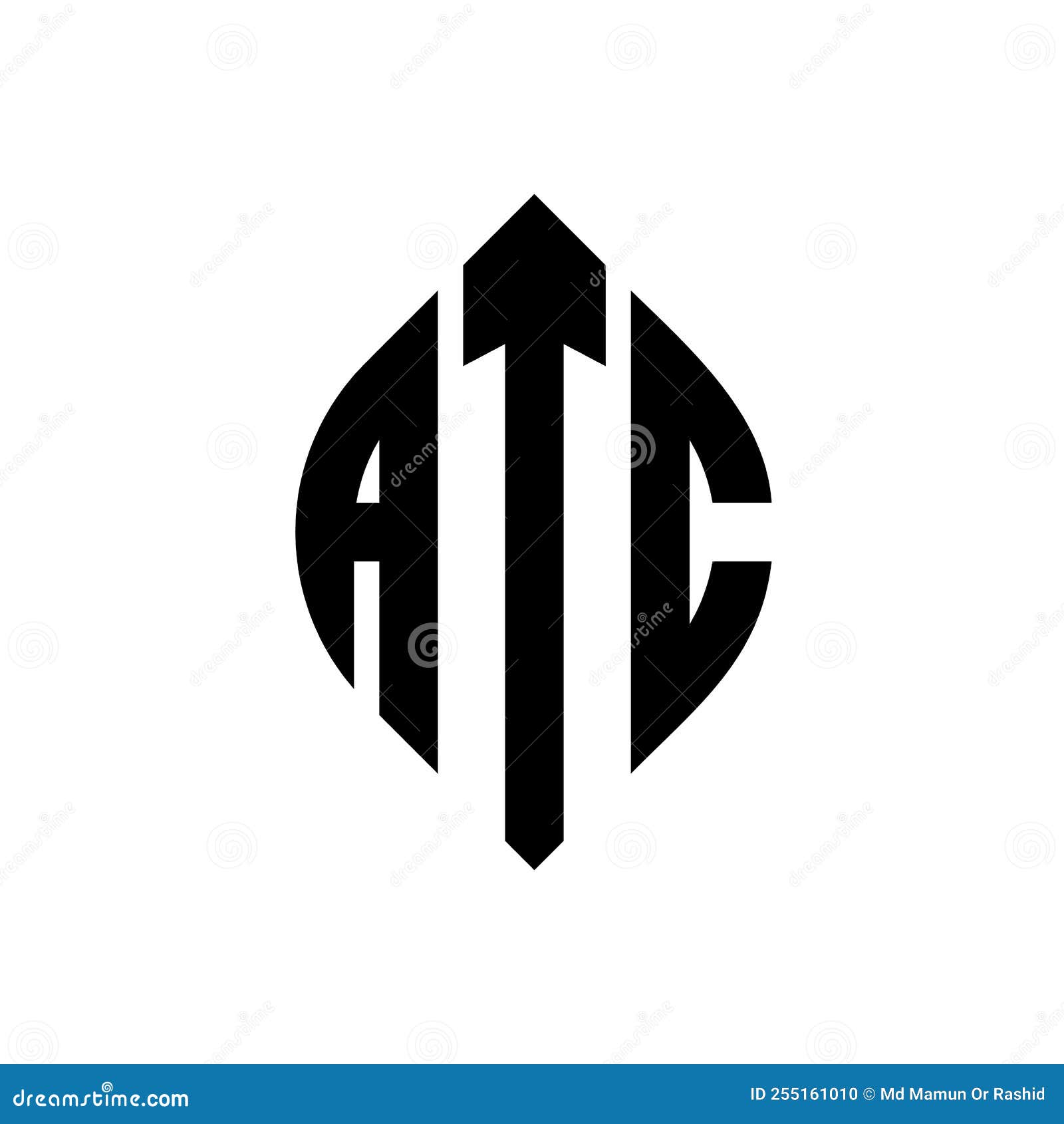 ATC Circle Letter Logo Design with Circle and Ellipse Shape. ATC ...
