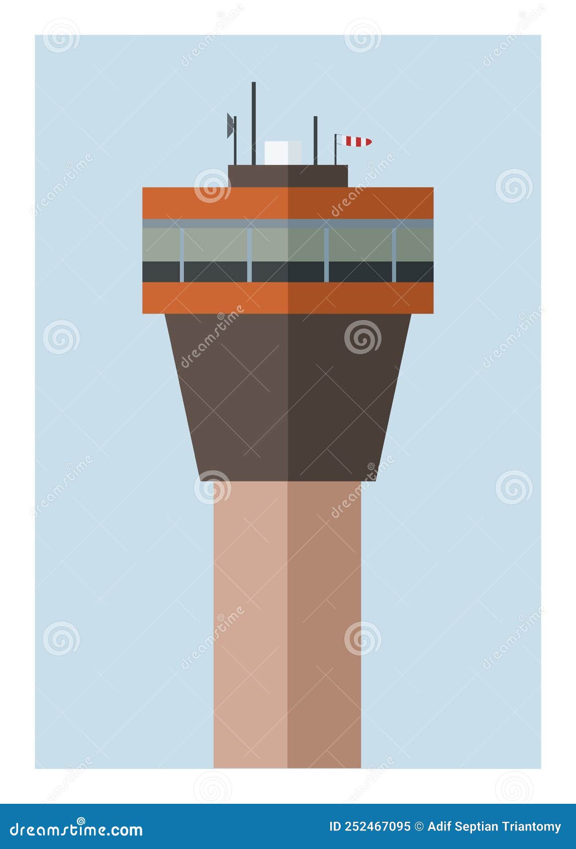 ATC Tower. Simple Flat Illustration. Stock Vector - Illustration of ...
