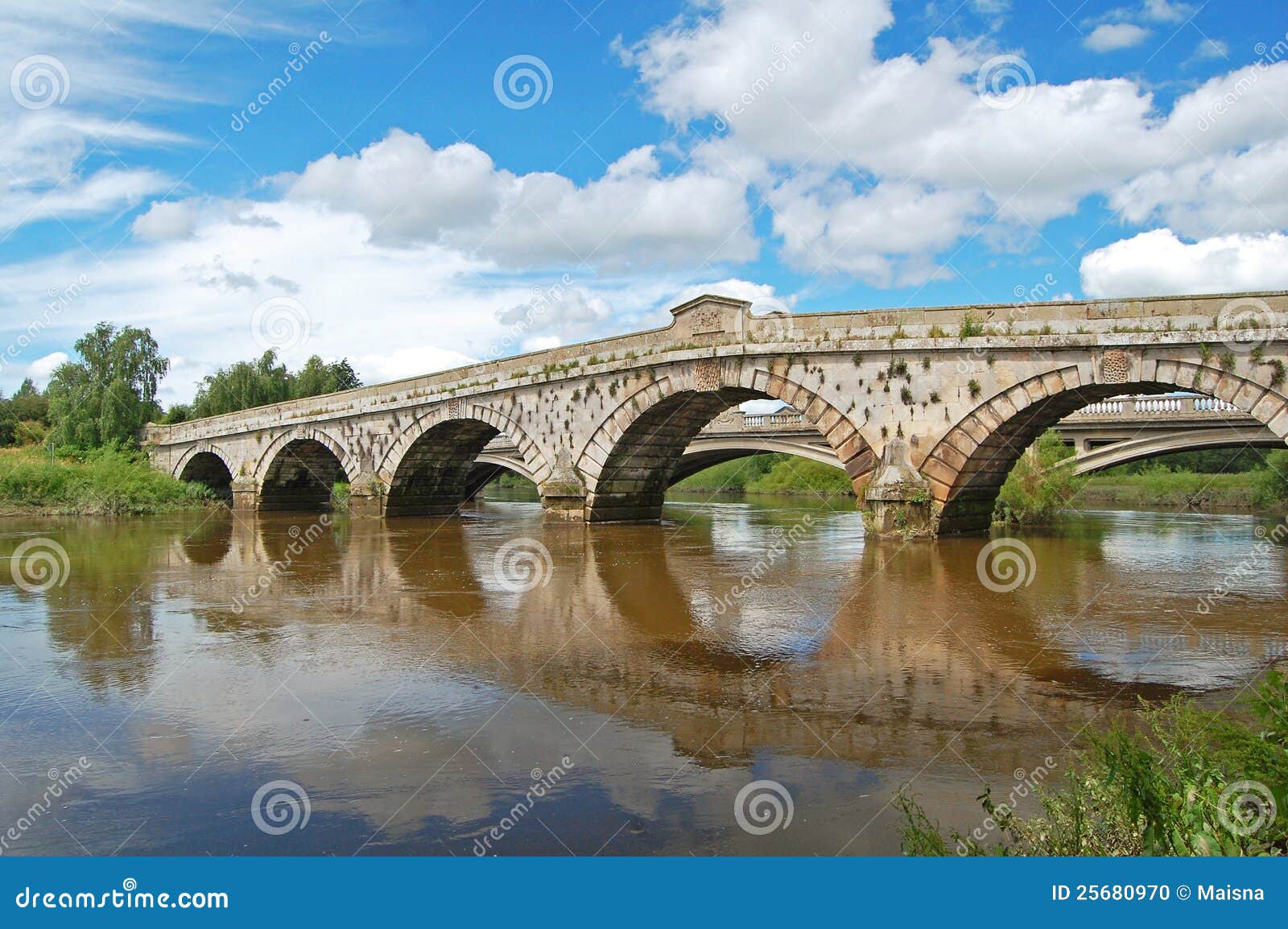 Atcham bridge stock photo. Image of england, arch, river - 25680970