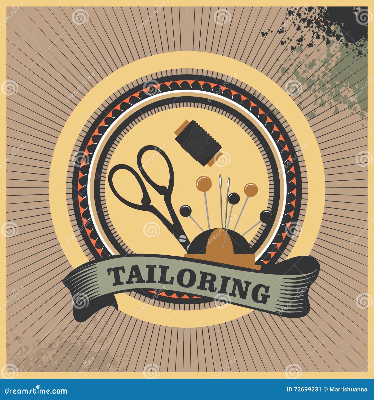 Atelier tailoring emblem stock vector. Illustration of material - 72699231