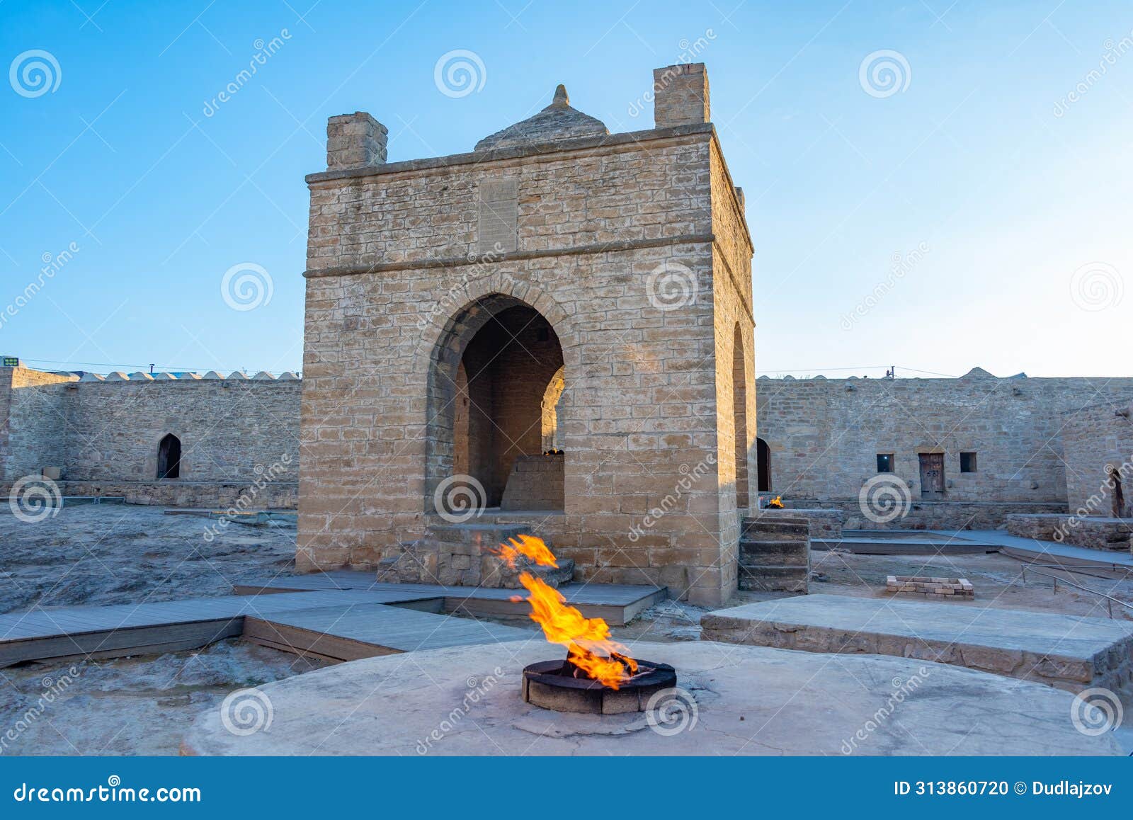 Ateshgah Zoroastrian Fire Temple in Azerbaijan Stock Photo - Image of ...