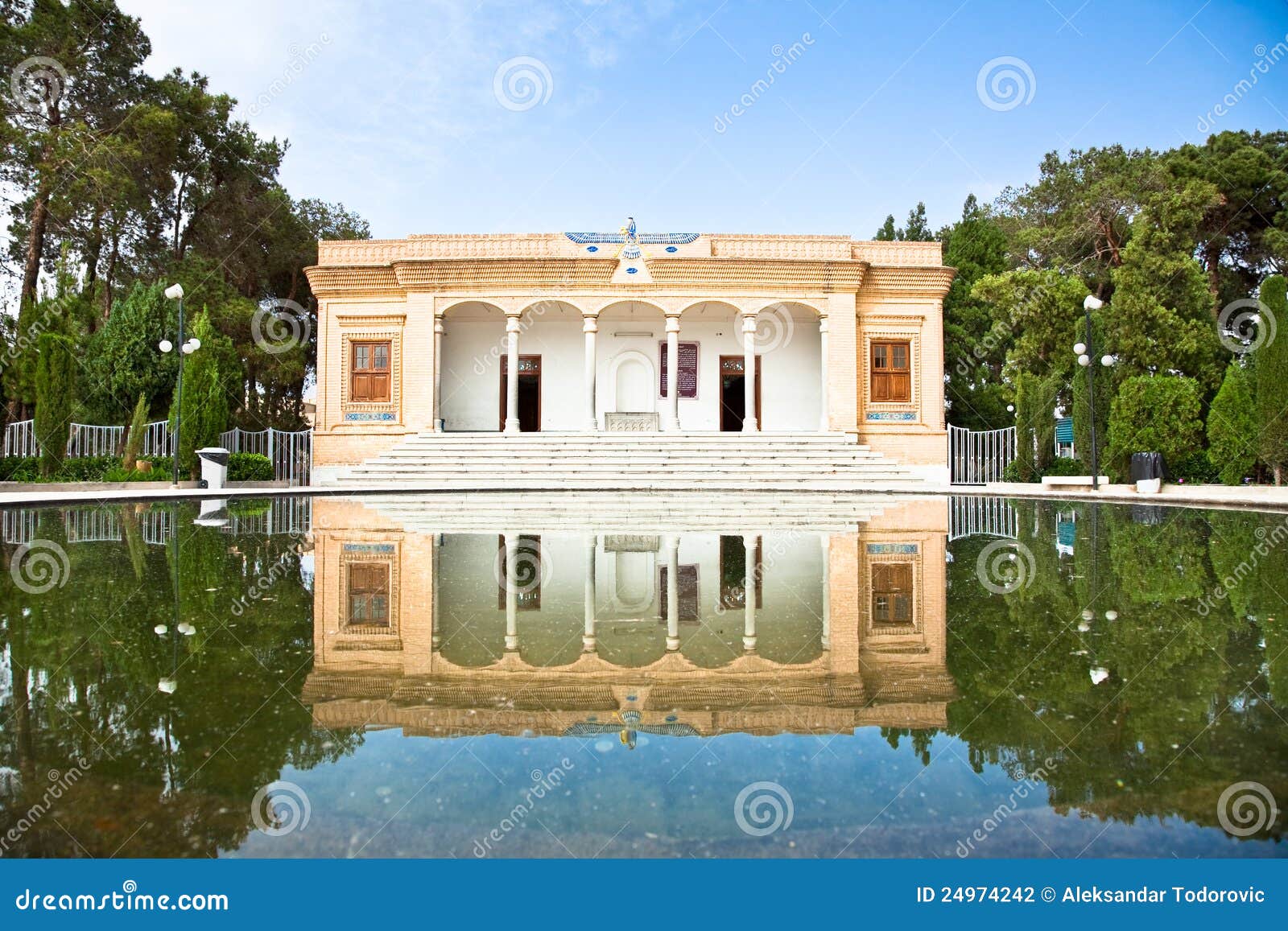 Fire Temple In Yazd, Iran, Seen From Its Exterior Park. A Fire Temple ...