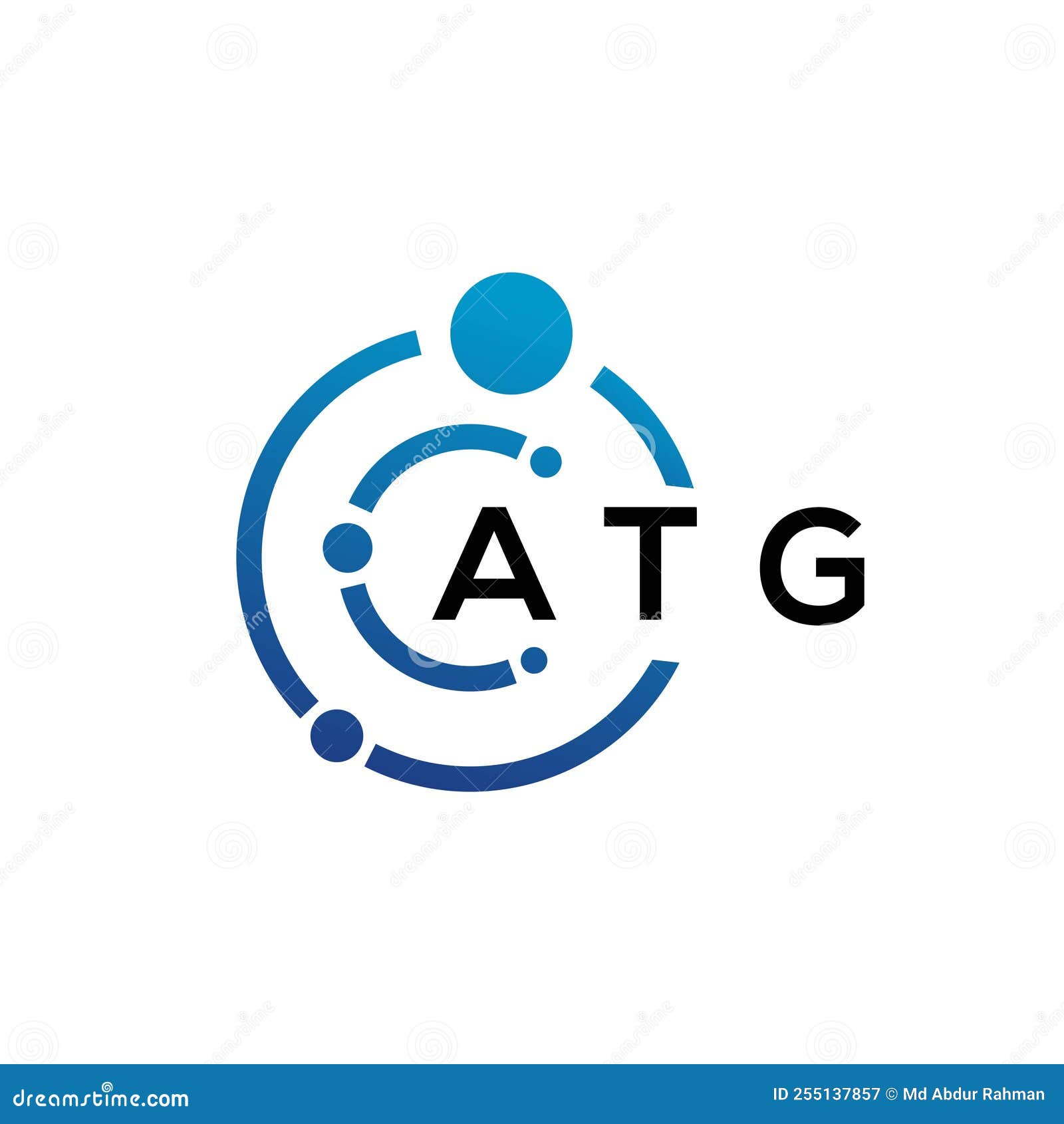 ATG Letter Logo Design on Black Background. ATG Creative Initials ...