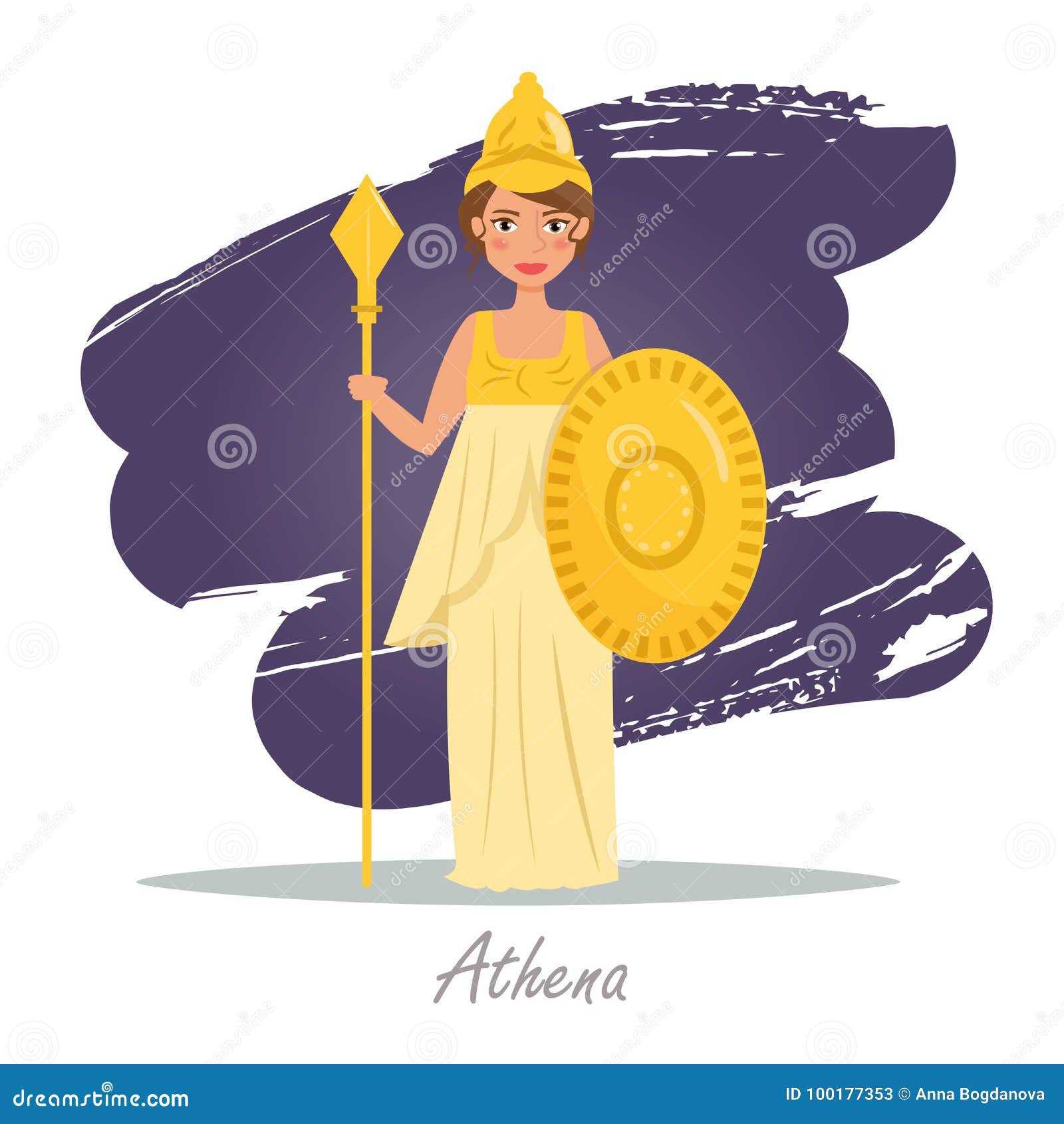 Athéna Dieux grecs Vecteur illustration de vecteur. Illustration du ...