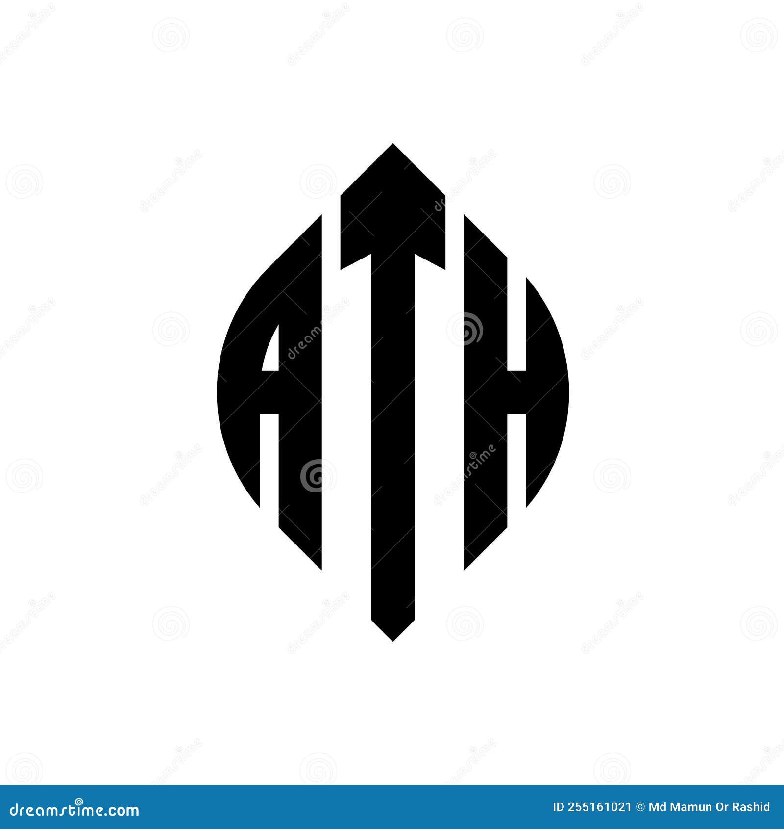 ATH Circle Letter Logo Design with Circle and Ellipse Shape. ATH ...