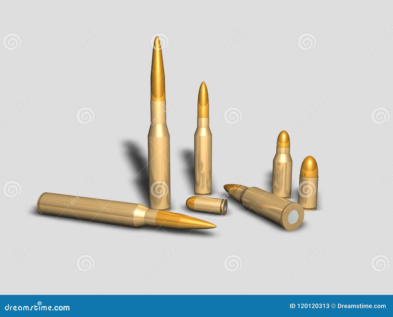Various types of bullets stock illustration. Illustration of covered ...