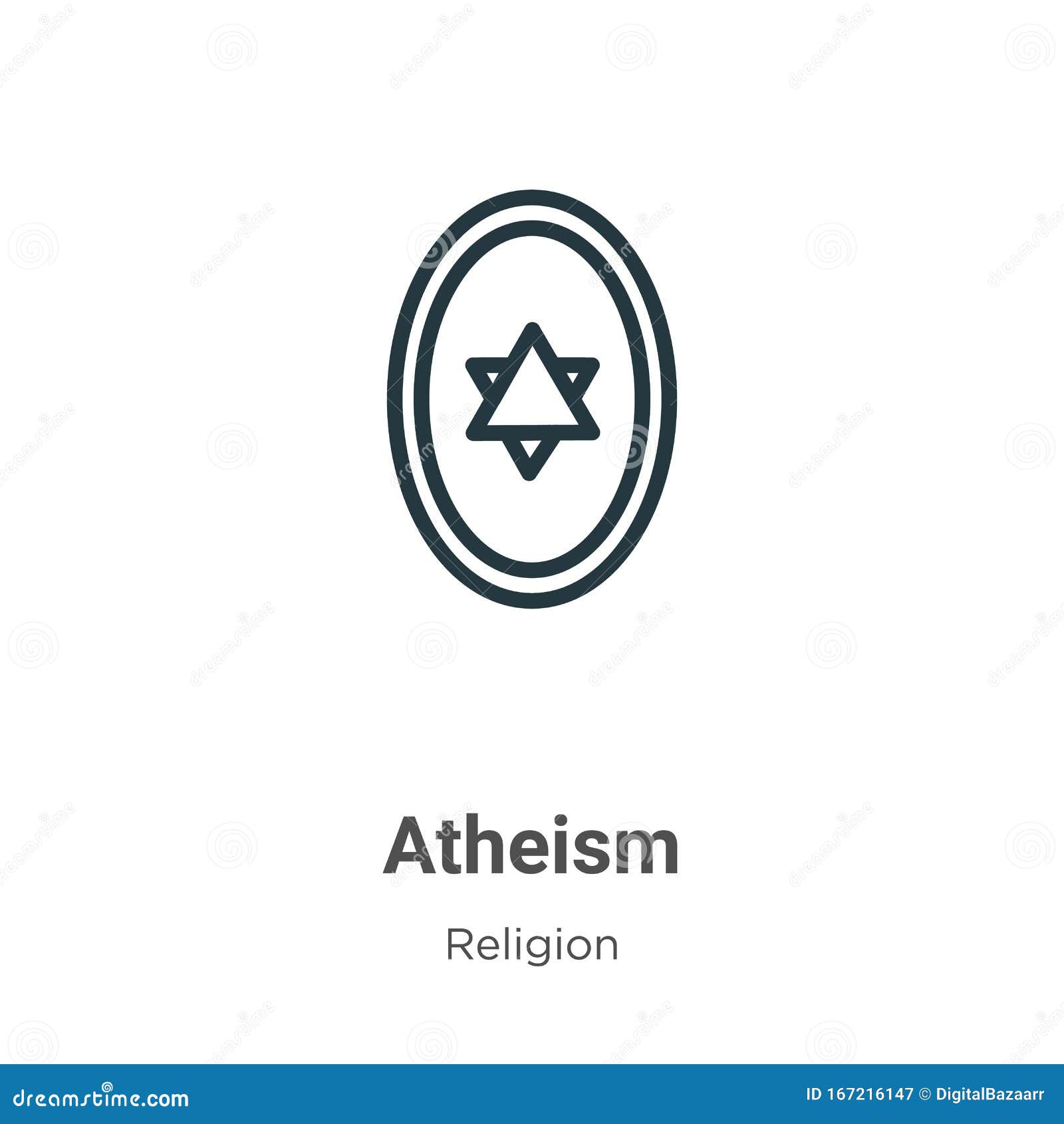 Atheism Outline Vector Icon. Thin Line Black Atheism Icon, Flat Vector ...