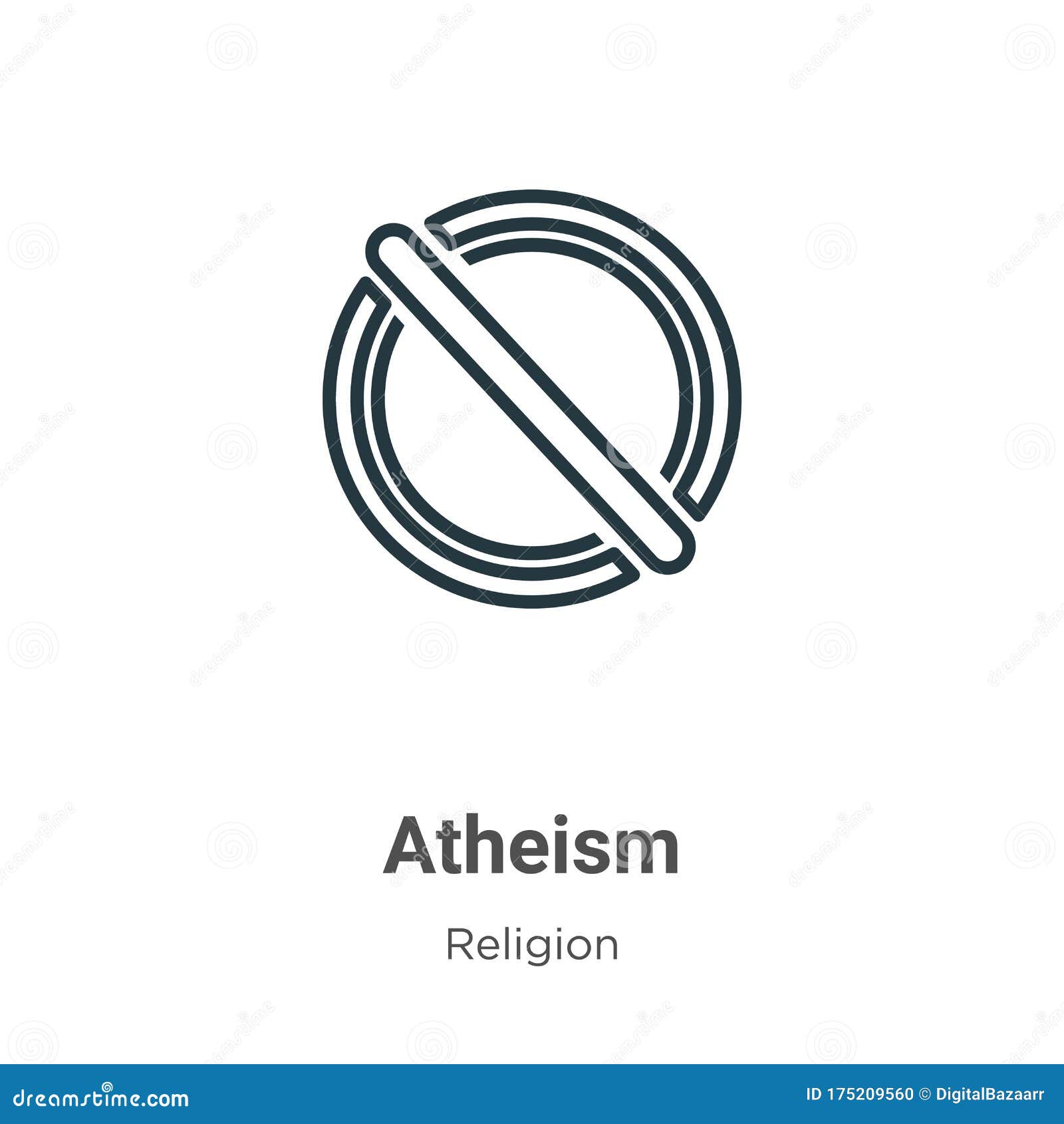 Atheism Concept. Woman Holding Prohibition Sign With Crossed Out Word ...