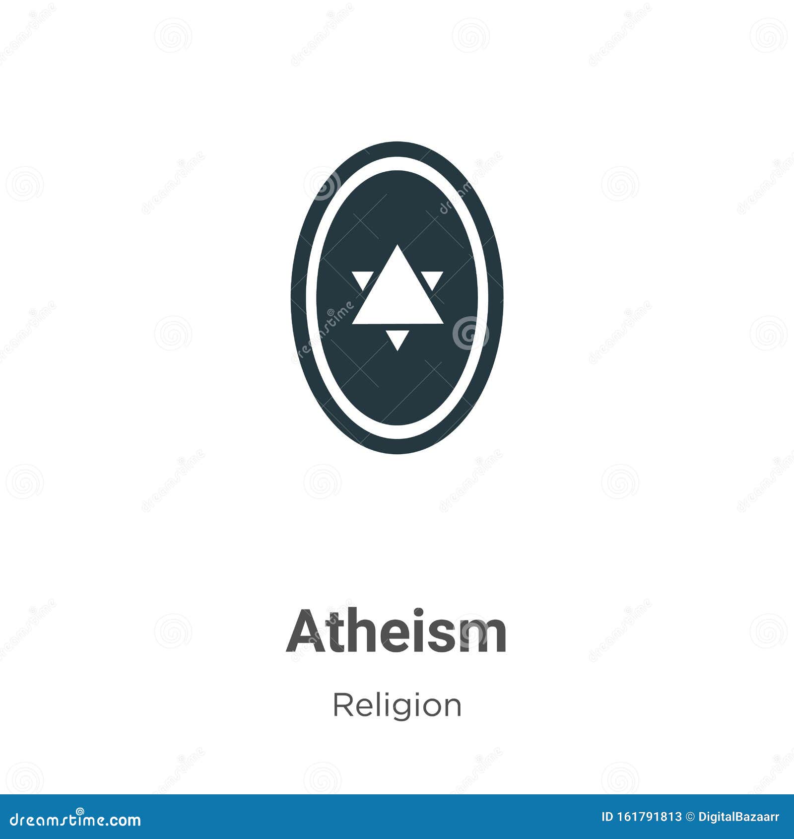 Atheism Concept Woman Holding Prohibition Sign With Crossed Out Word