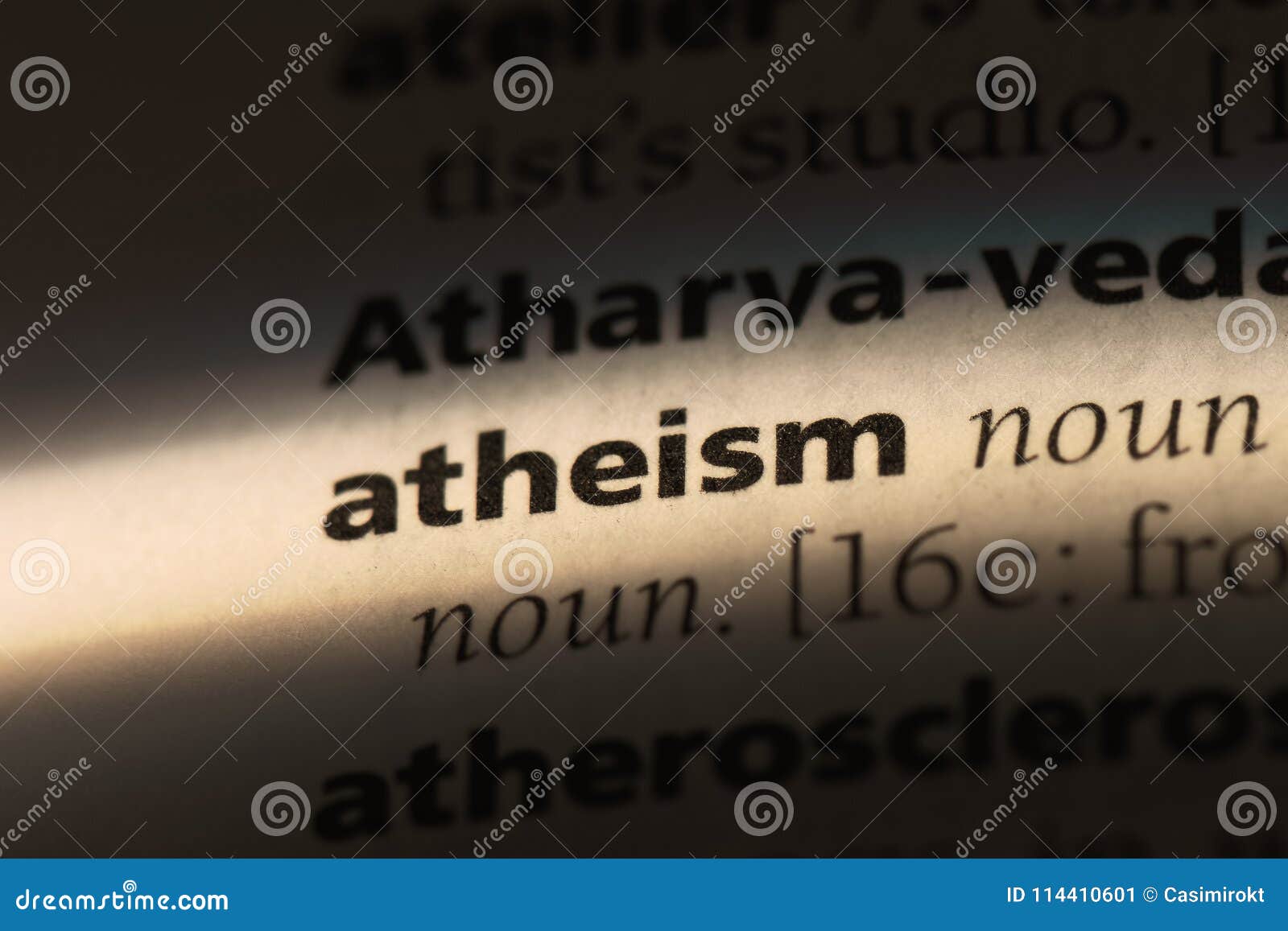 Atheism stock image. Image of english, printed, paper - 114410601