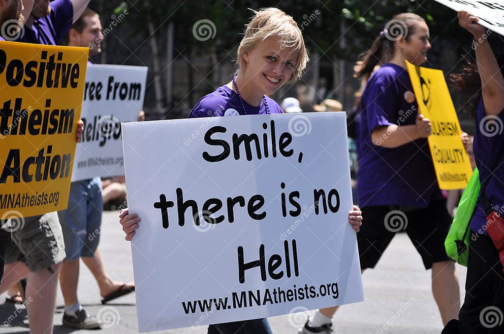 Atheist in a Parade editorial stock image. Image of deities - 9969279
