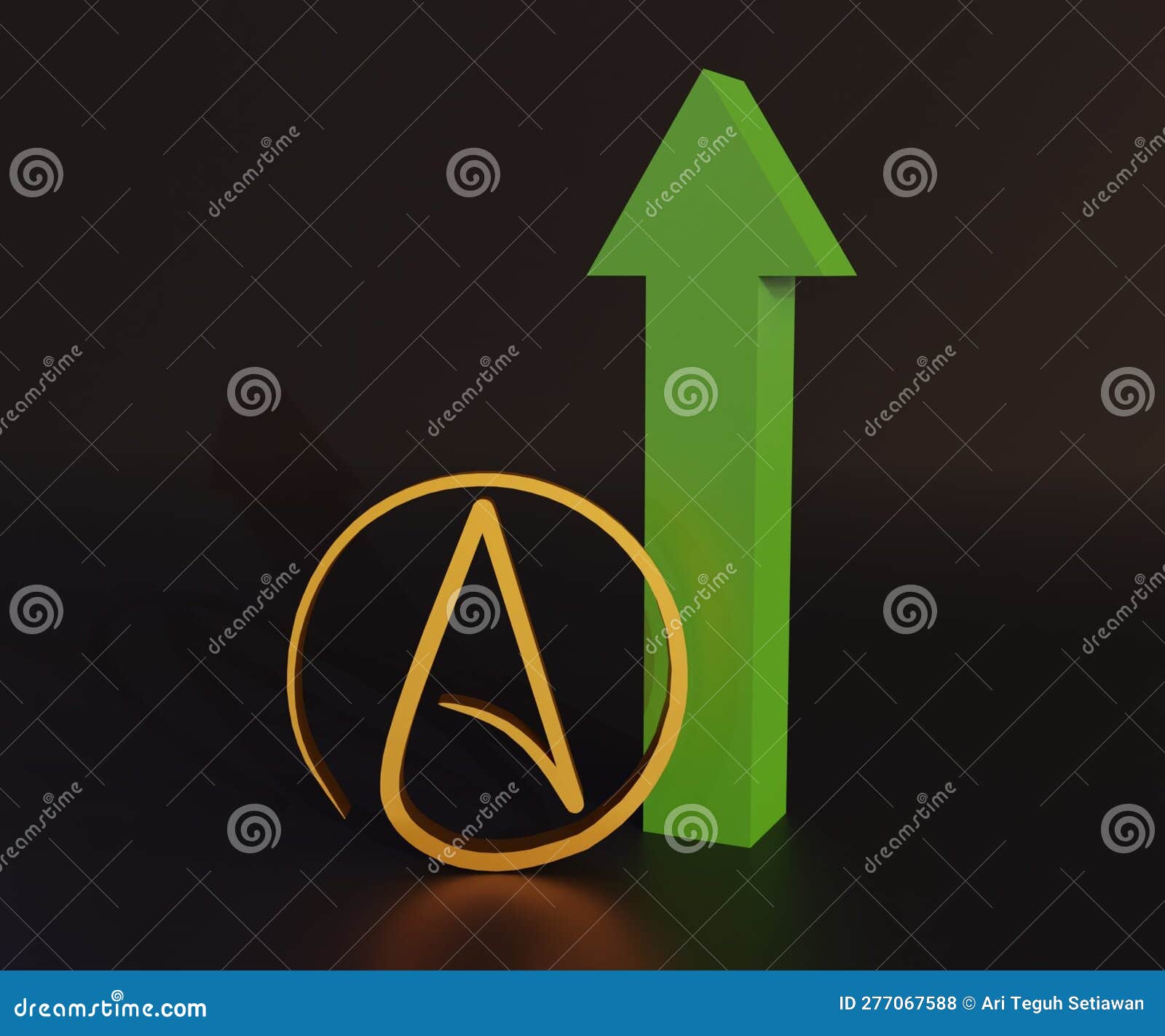 Atheist Symbol with Green Arrow for Increasing Symbol Stock ...