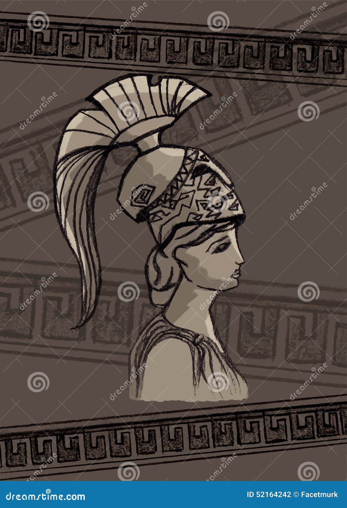 Athena Drawing Vector Illustration Stock Vector - Illustration of ...