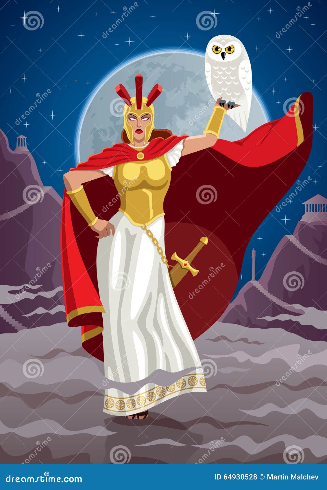 Athena Stock Vector - Image: 64930528