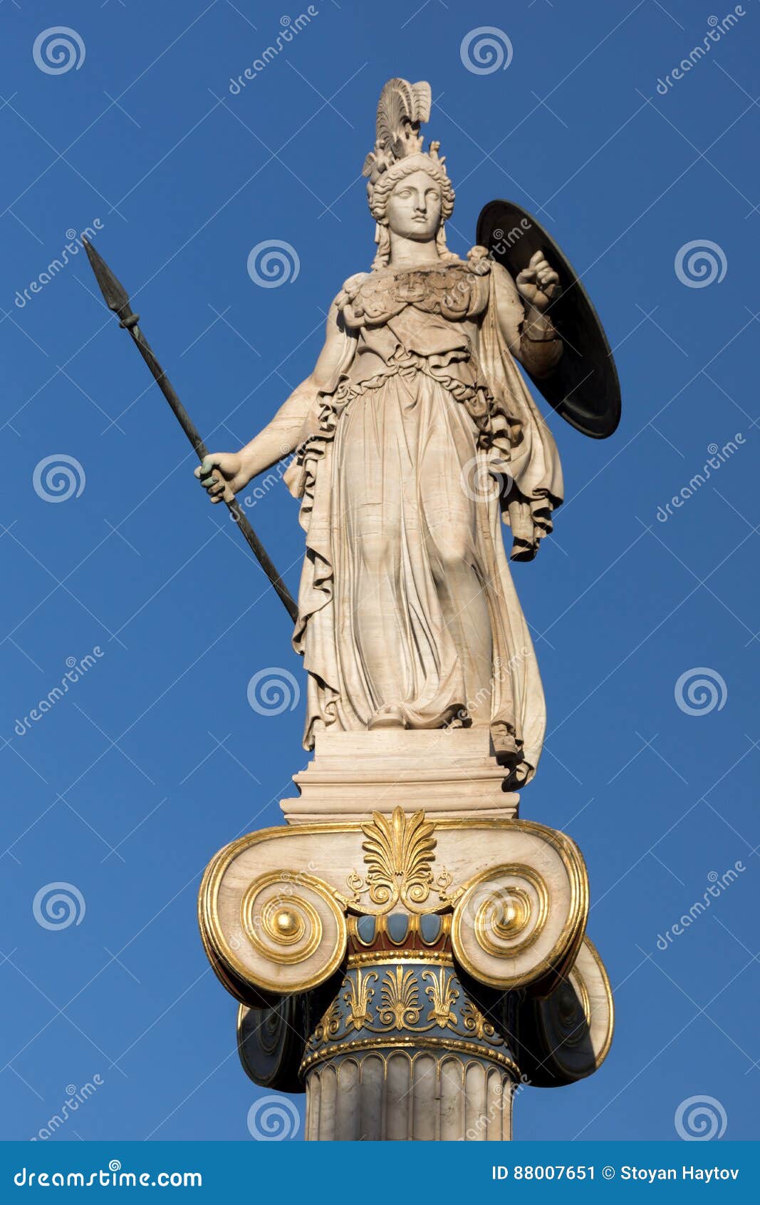 Athena Goddess Statue And Monument To Vittorio Emanuele At Arena Dello ...