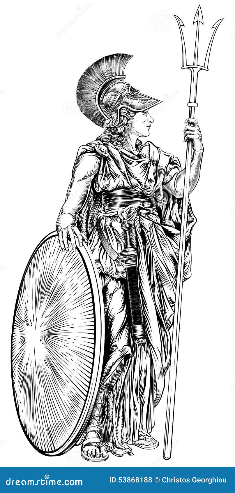 Athena Greek Goddess illustration de vecteur. Illustration du histoire ...