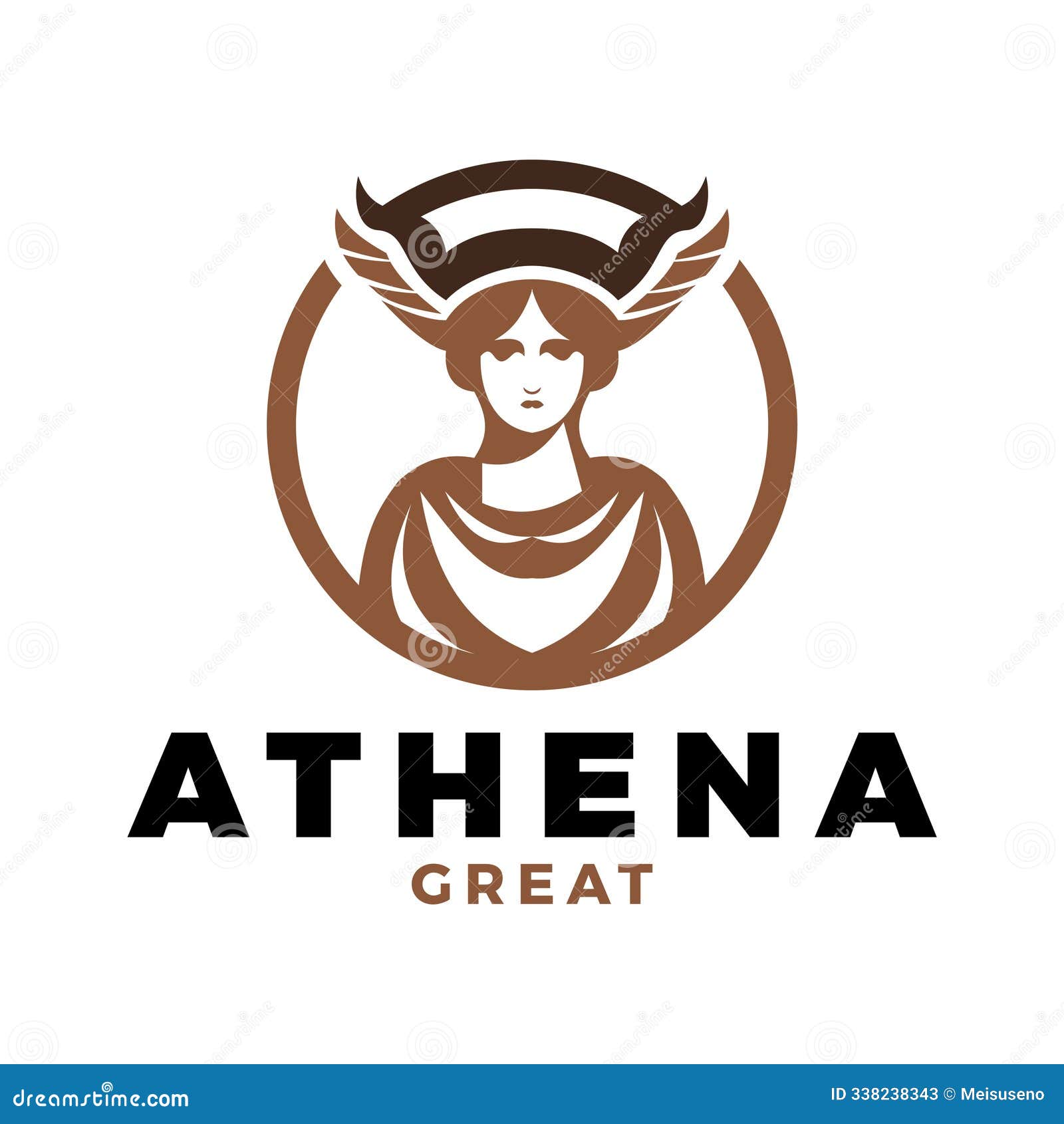Athena Icon Logo Design Template Stock Illustration - Illustration of ...