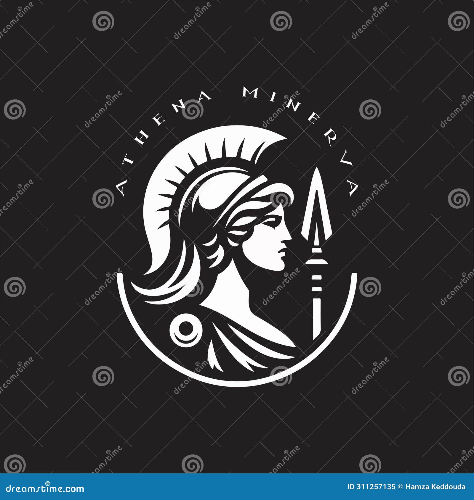 Athena Minerva Logo Template Stock Illustration - Illustration of girl ...