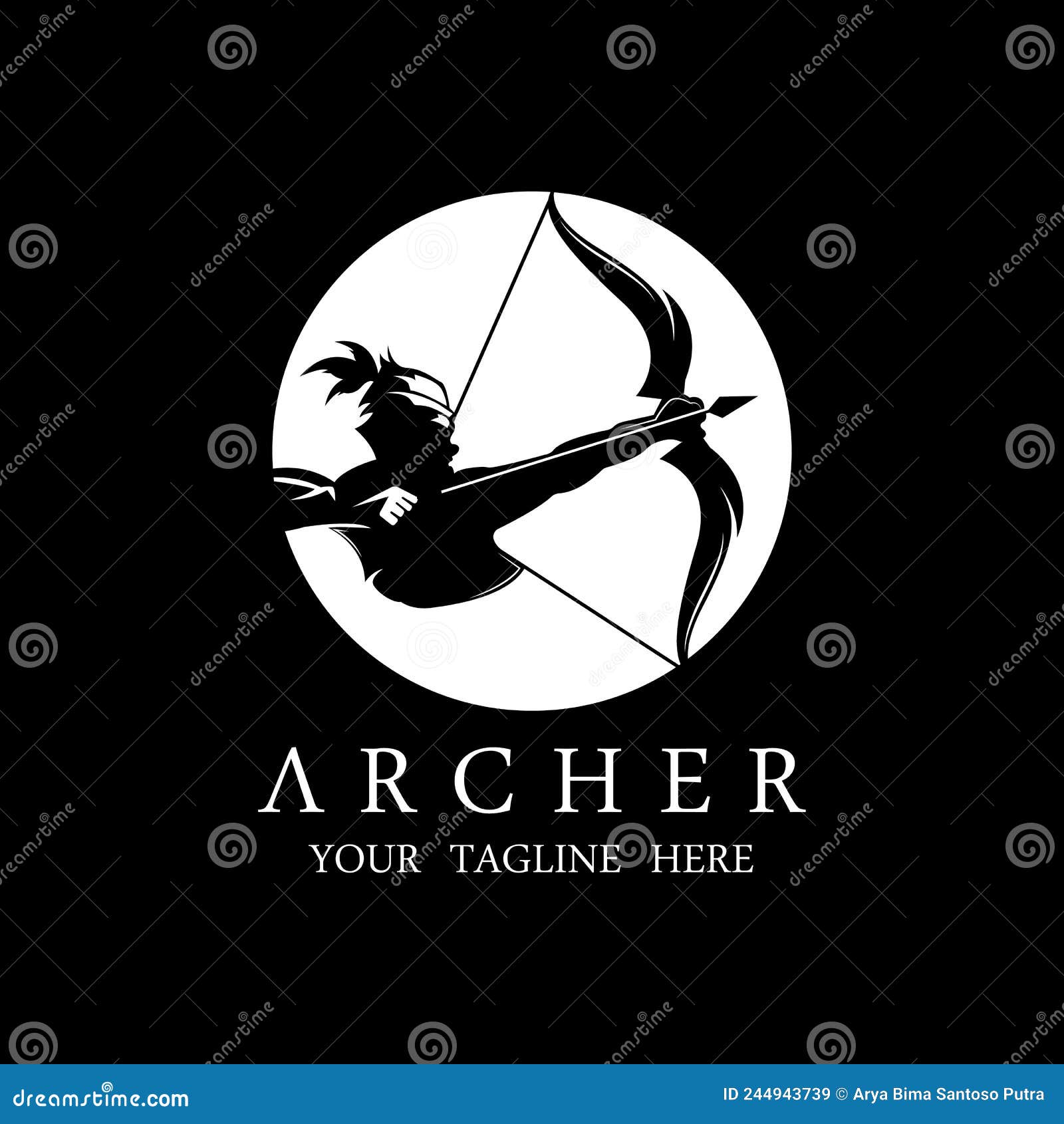 Athena Minerva Silhouette With , Royal Archer Logo Design Vector ...