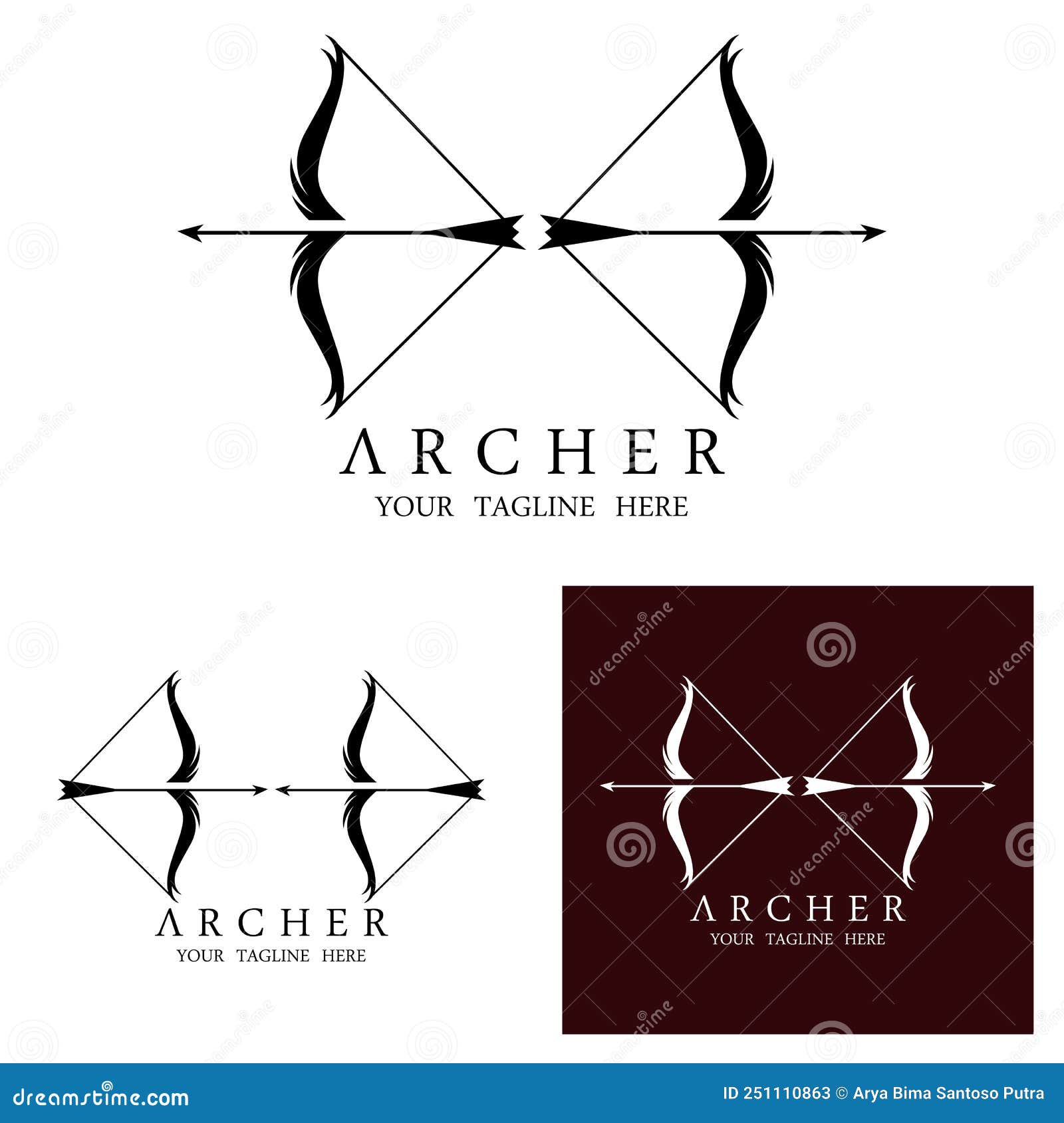 Athena Minerva Silhouette with , Royal Archer Logo Design Stock Vector ...