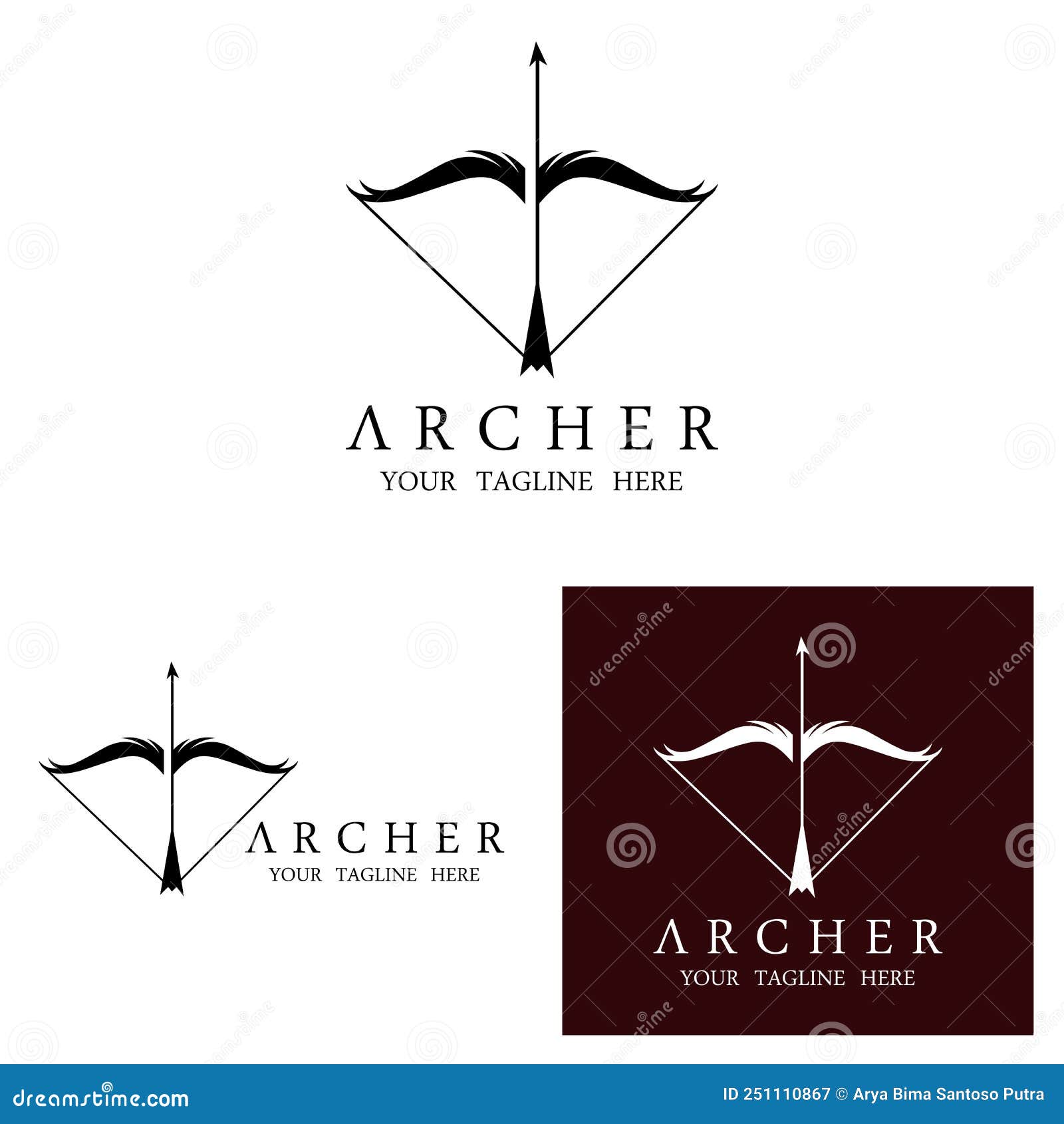 Athena Minerva Silhouette with , Royal Archer Logo Design Stock Vector ...