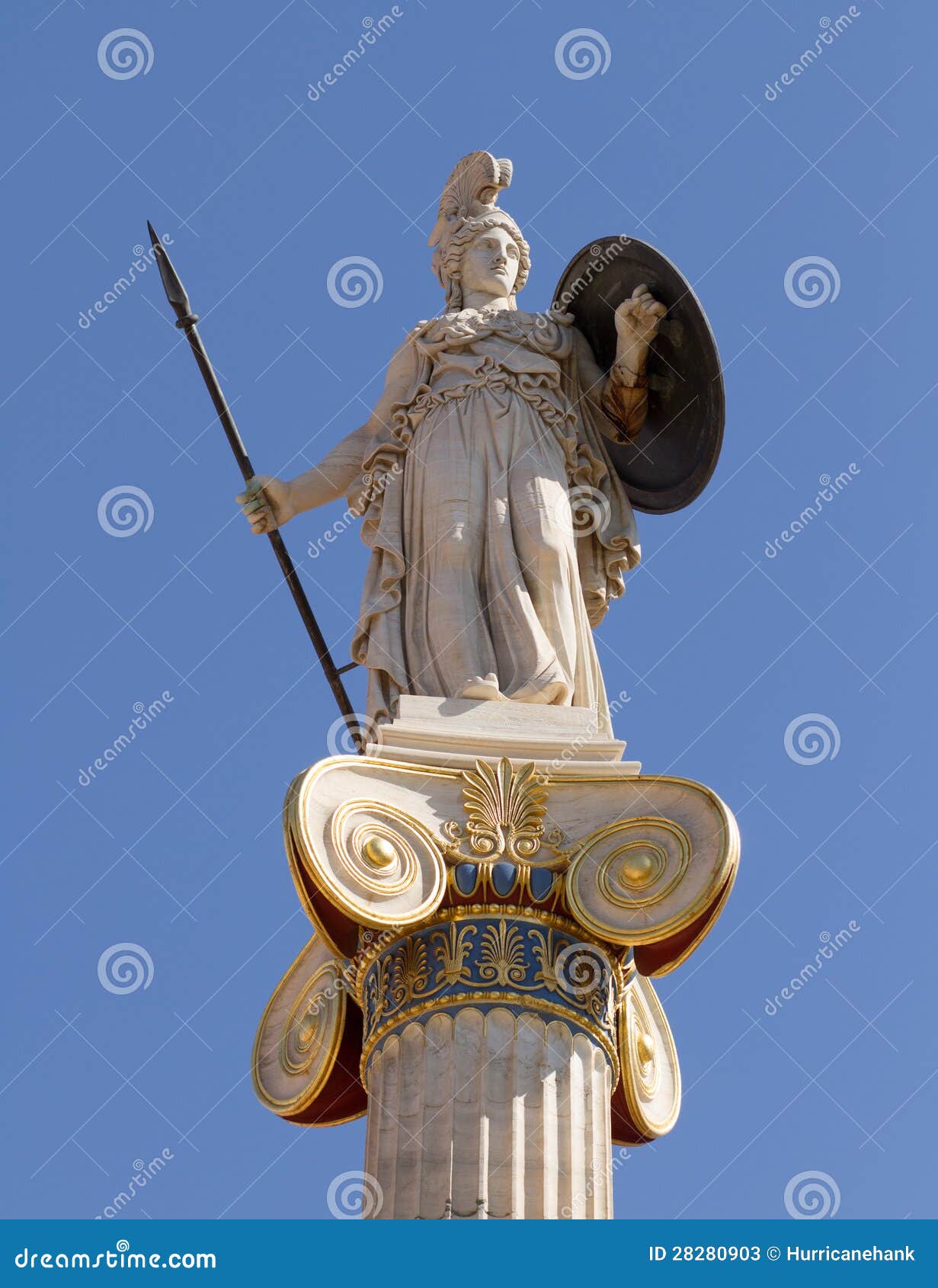 Athena Pallas Statue in Greece Stock Image - Image of goddes, mythology ...