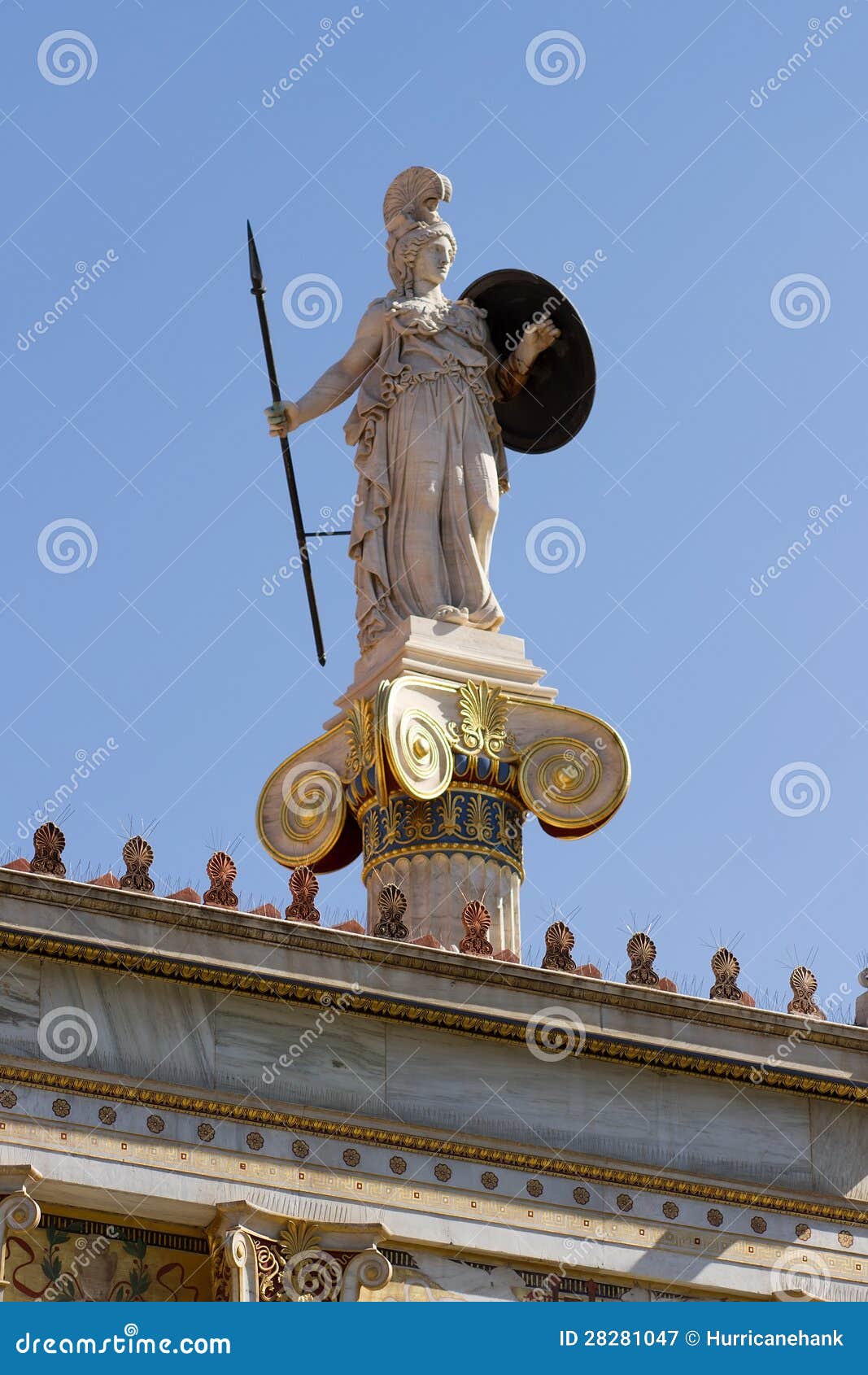 Athena Pallas Statue in Greece Stock Image - Image of spear, culture ...