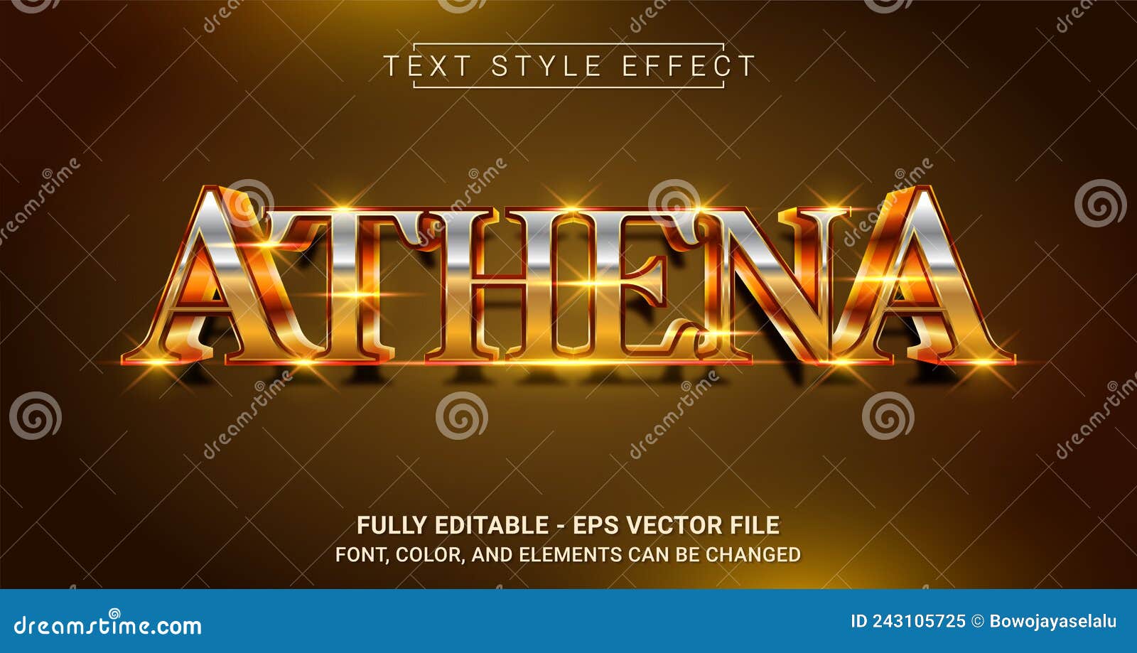 Athena Text Style Effect. Editable Graphic Text Template Stock Vector ...