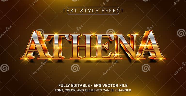 Athena Text Style Effect. Editable Graphic Text Template Stock Vector ...