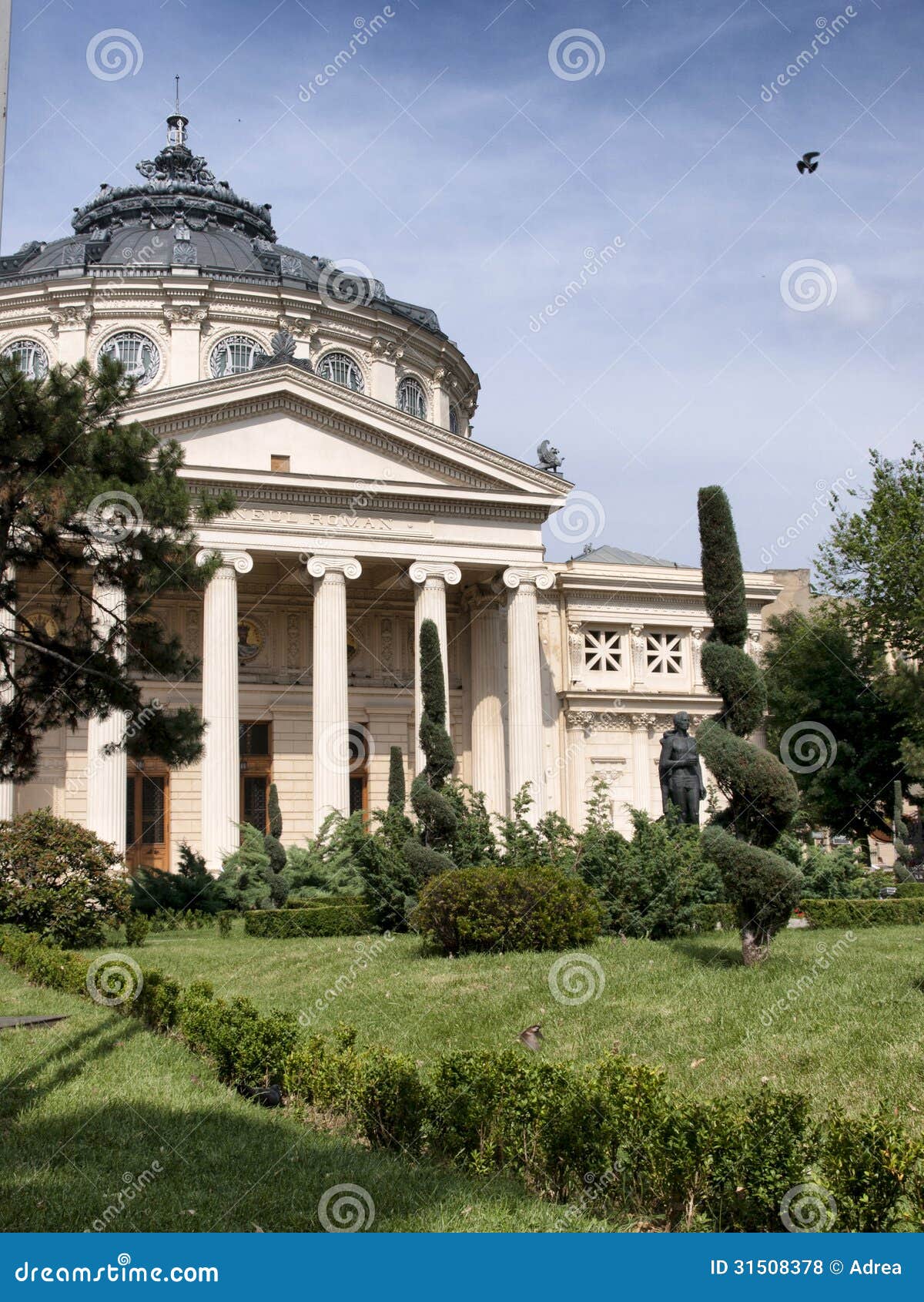 The Park in Front of Romanian Atheneum Stock Photo - Image of dome ...