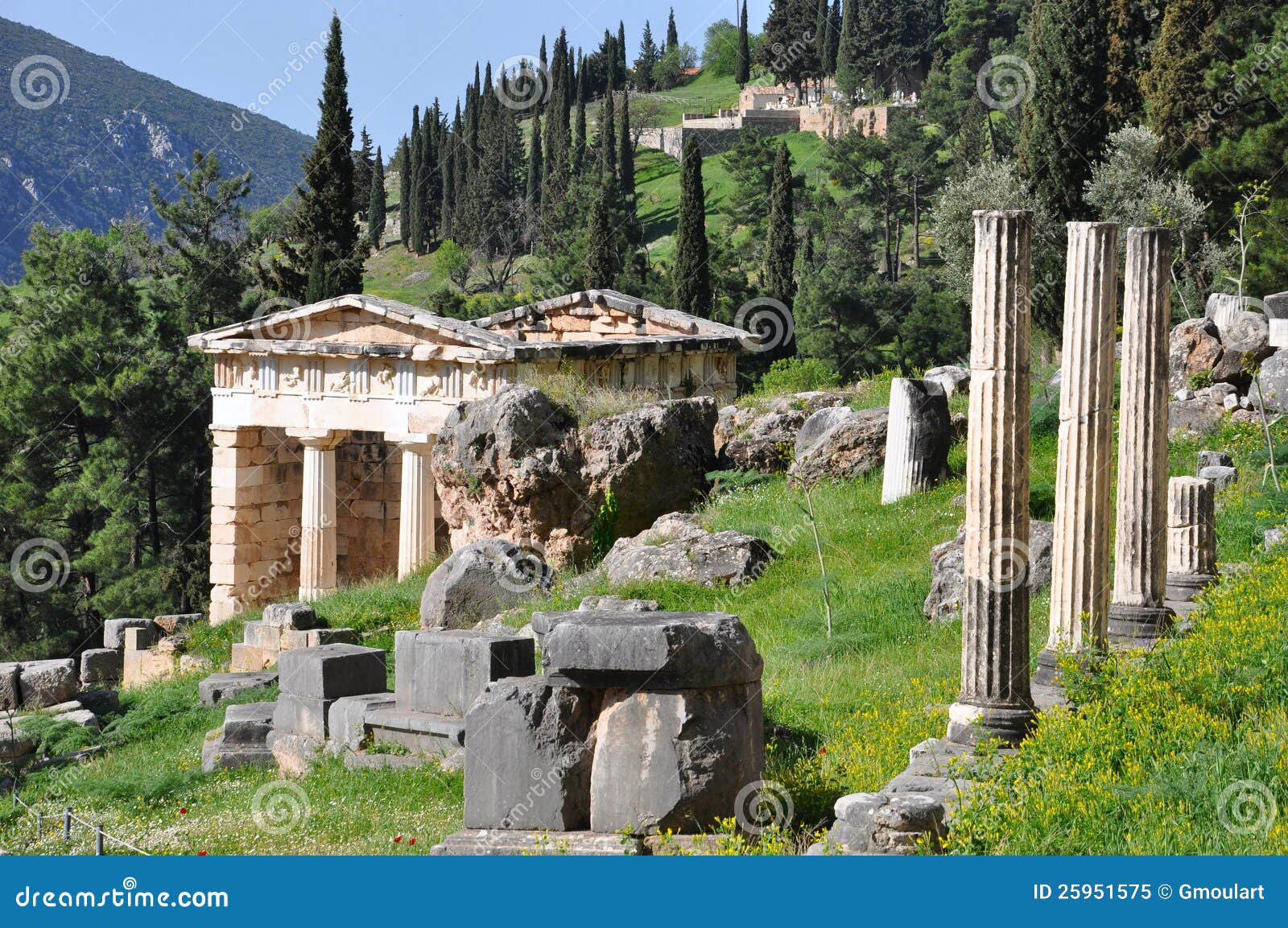 Athenian Treasury of Delphi Stock Image - Image of mythology, site ...