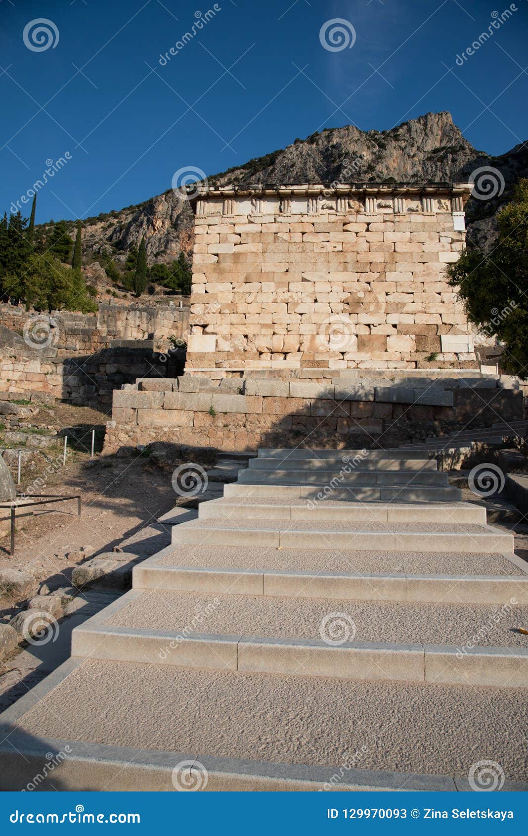Athenian Treasury at Temple of Apollo, Delphi Site. Greece Stock Image ...