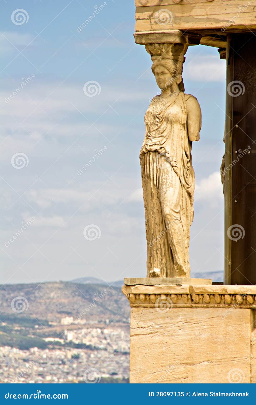 Athens Acropolis, Caryatids Statue Stock Image - Image of erechtheion ...