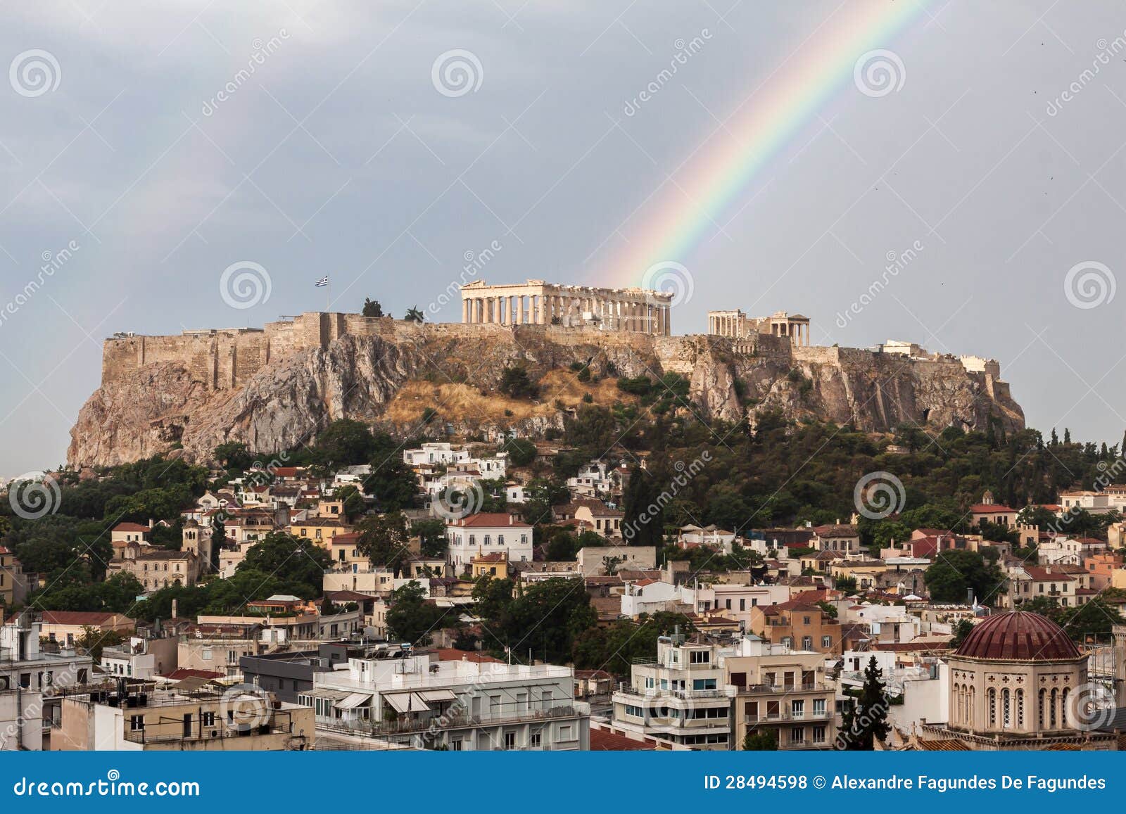 Athens Acropolis Rainbow stock photo. Image of plaka - 28494598
